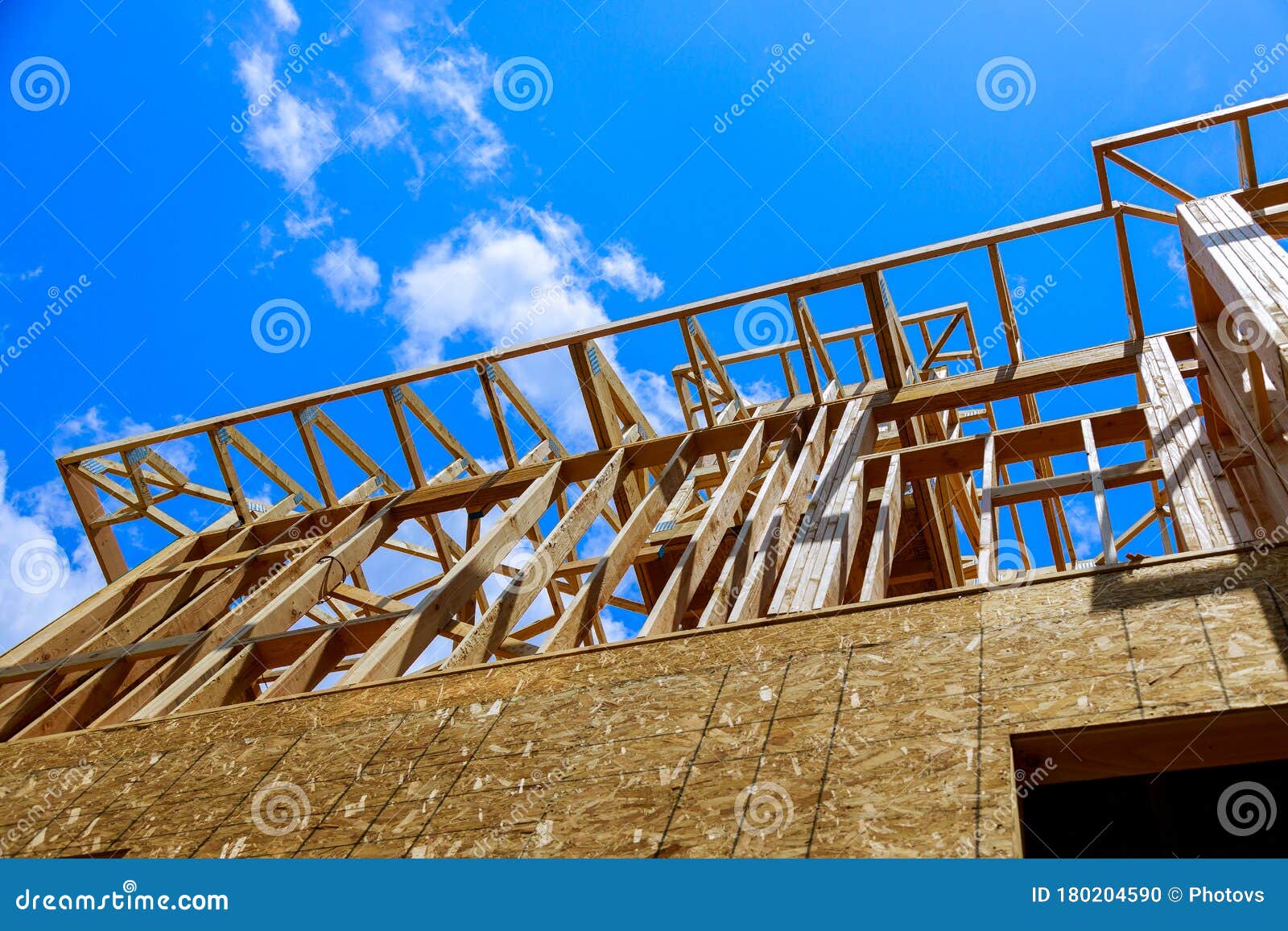 New Home Construction Framing of a House Stock Photo - Image of ...