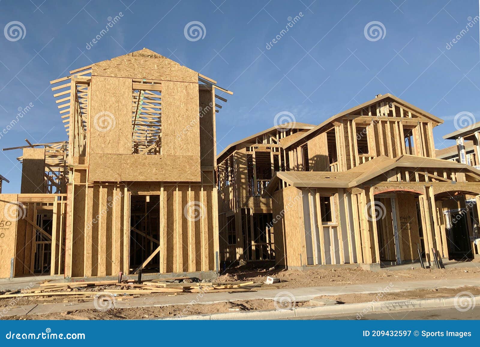 New Home Construction Framing in the Progress of Building a New House ...