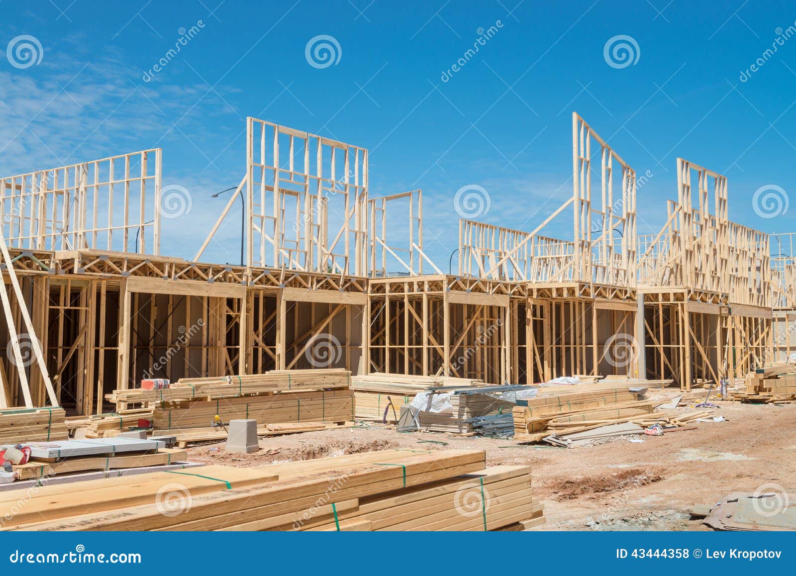 New Home Construction Framing. Stock Photo - Image of home, remodel ...