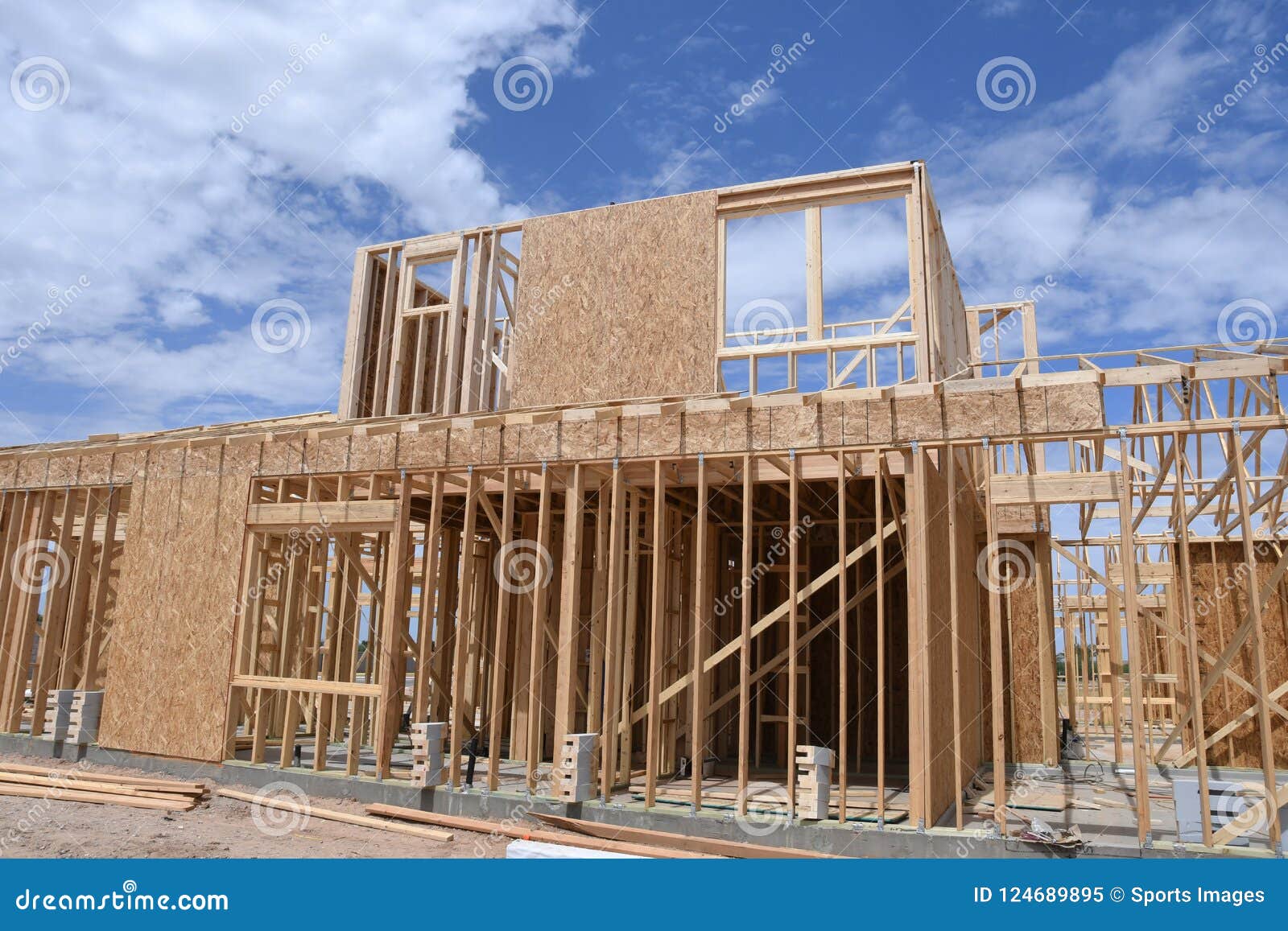 New Home Construction Framing in the Southwest. Editorial Image - Image ...