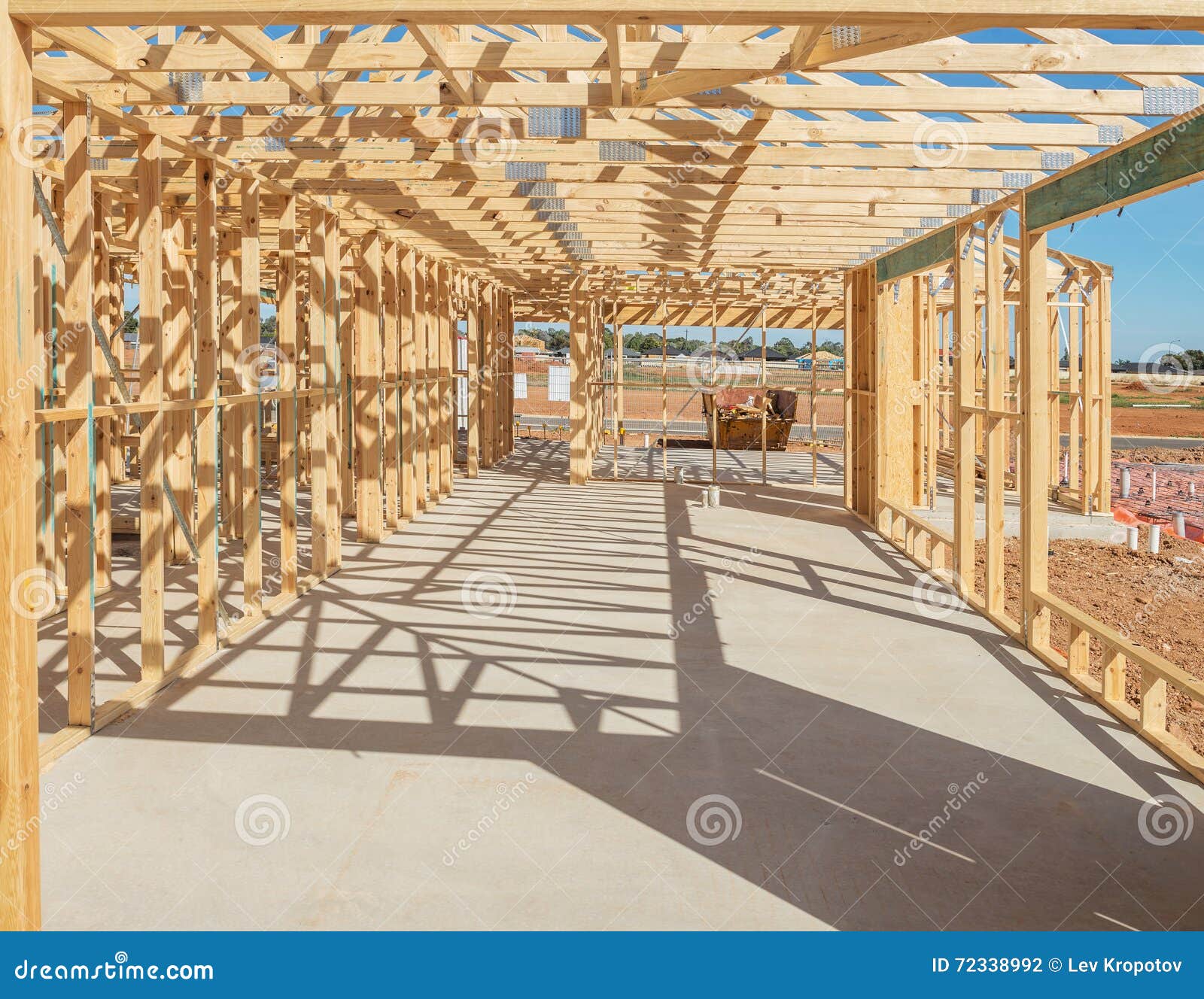 New Home Construction Framing Stock Photo - Image of lumber ...