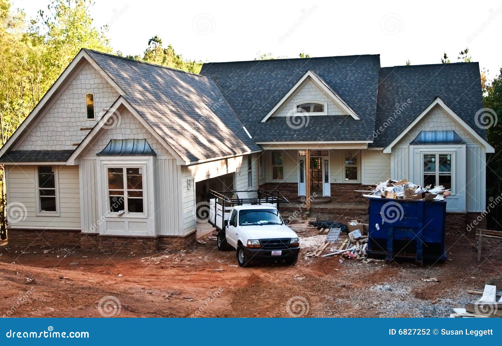 Messy Construction Site: A Pile Of Red Brick, Staked Bricks Among ...