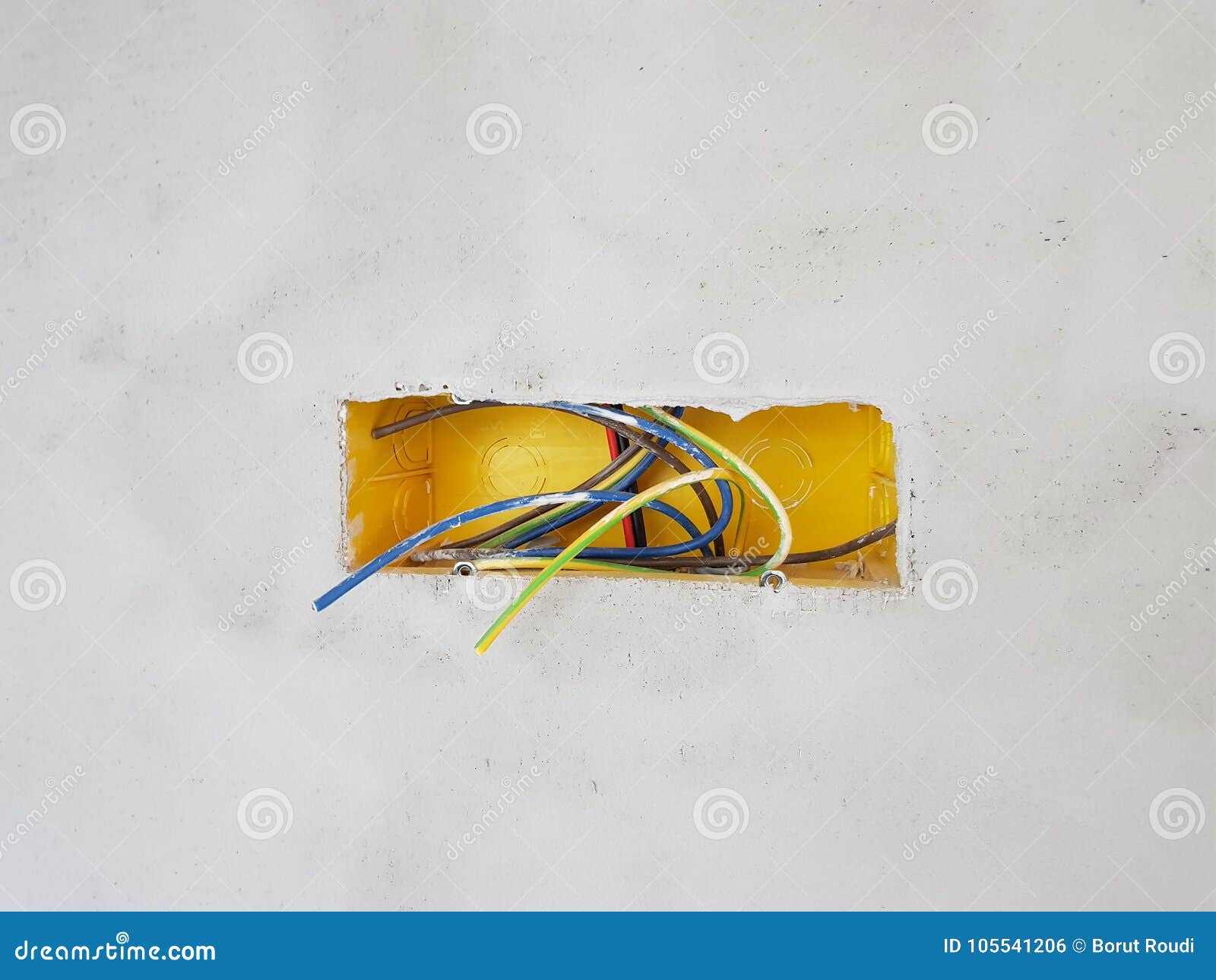 New Home Construction Showing Drywall with Electrical Boxes Stock Photo ...