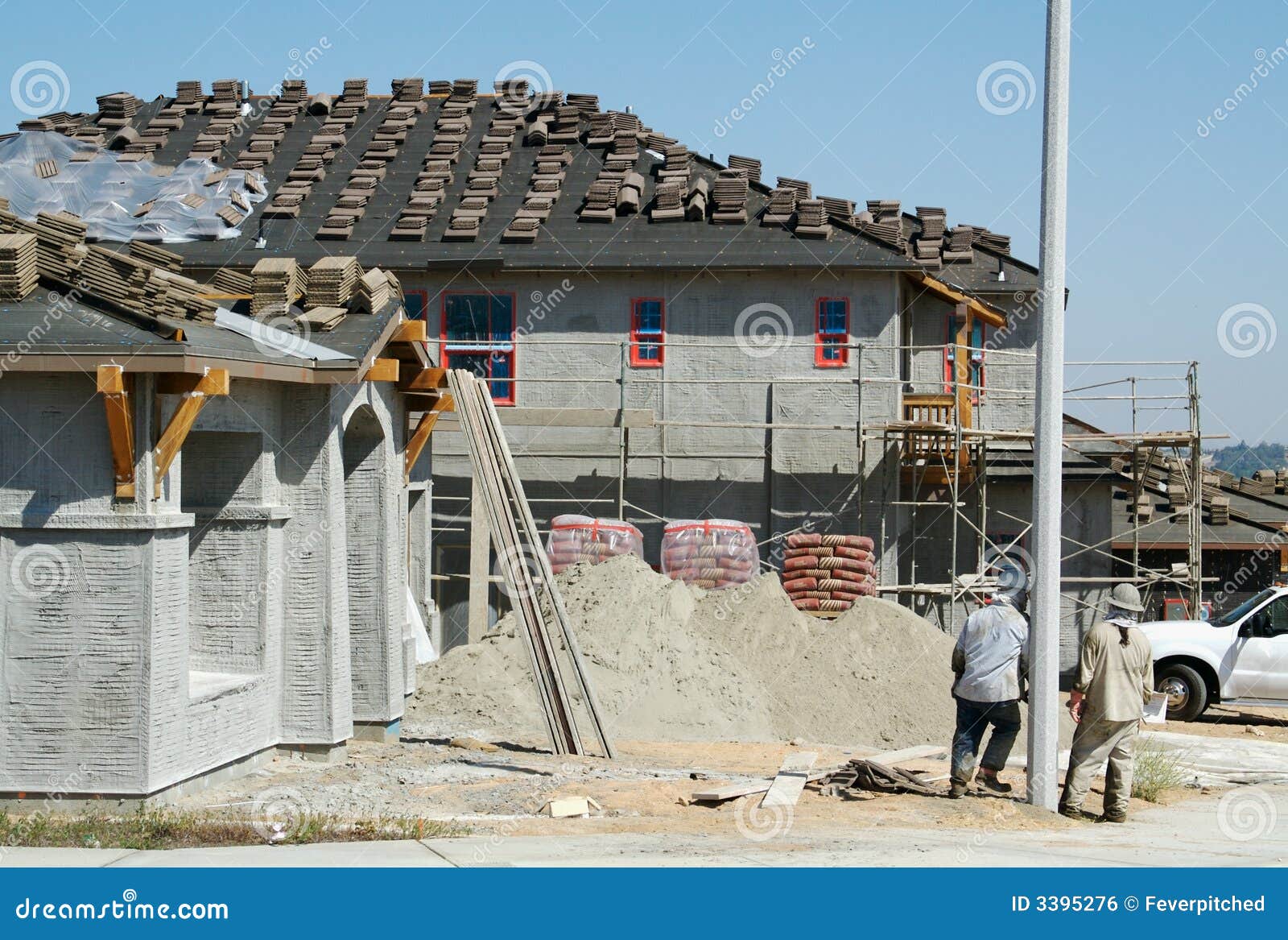 New Home Construction Site stock photo. Image of drywall - 3395276