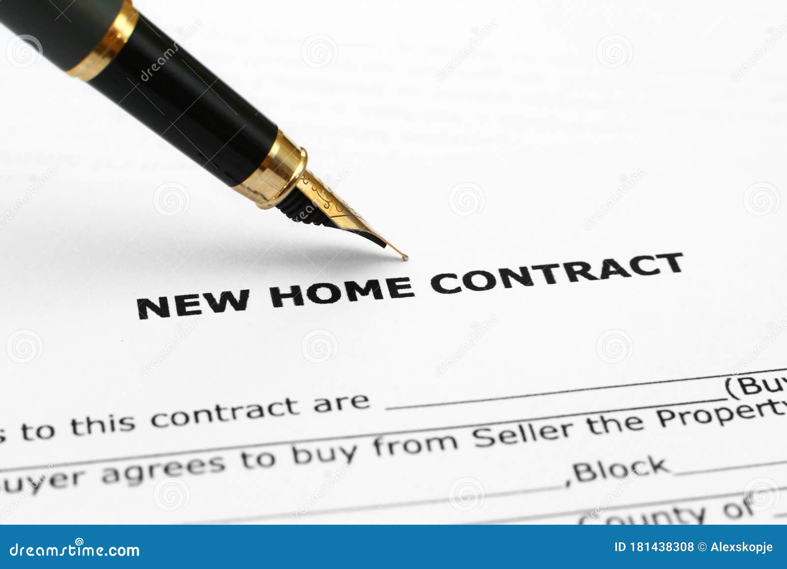 New home contract stock photo. Image of house, contract - 181438308