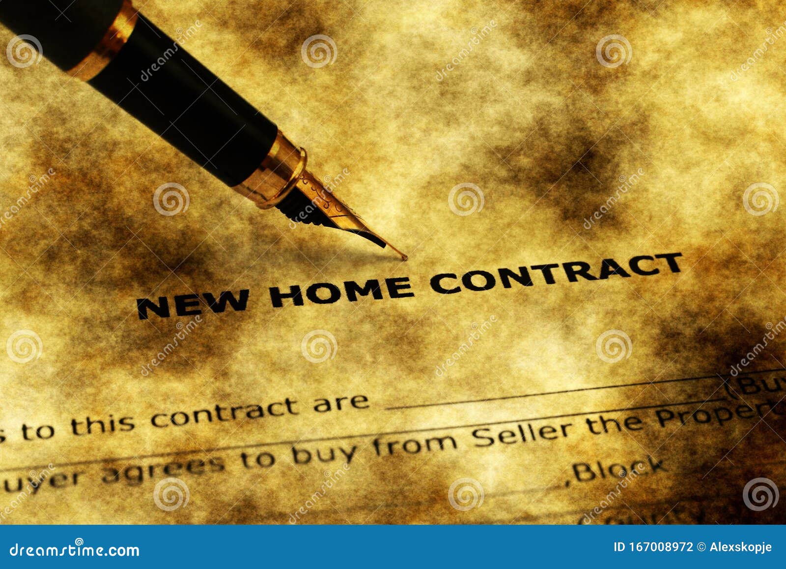 New Home Contract Form Grunge Concept Stock Photo - Image of legal ...
