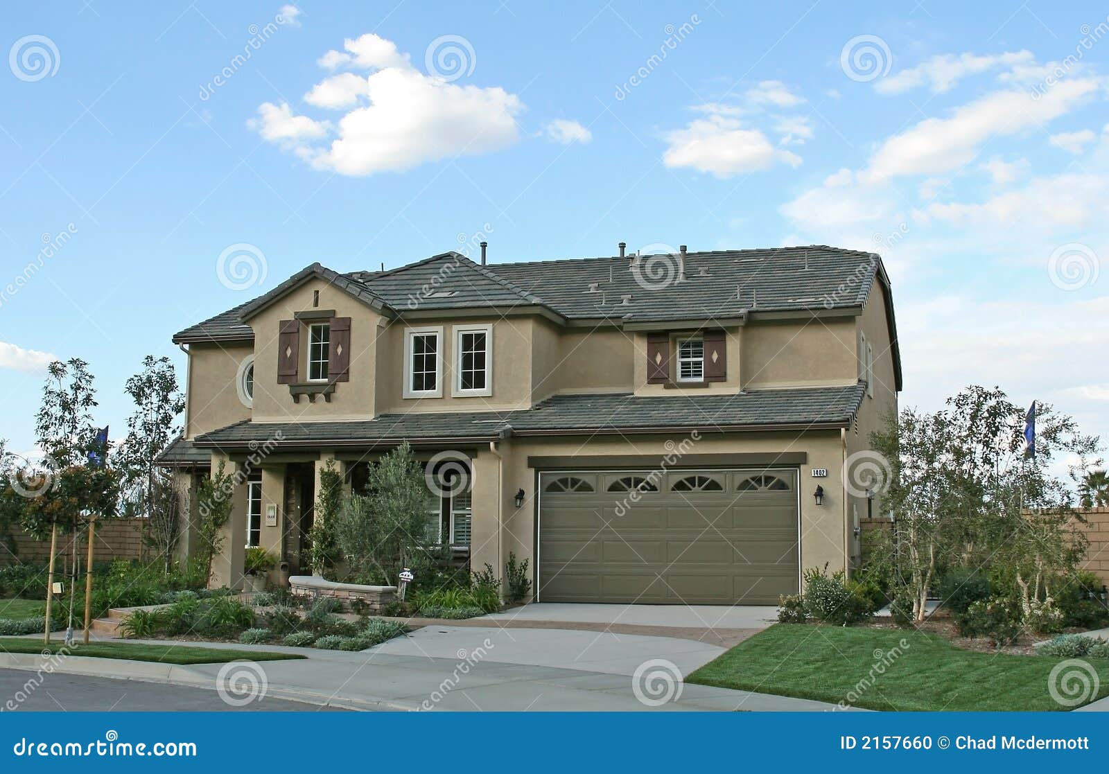 New Home Exterior stock photo. Image of family, clouds - 2157660