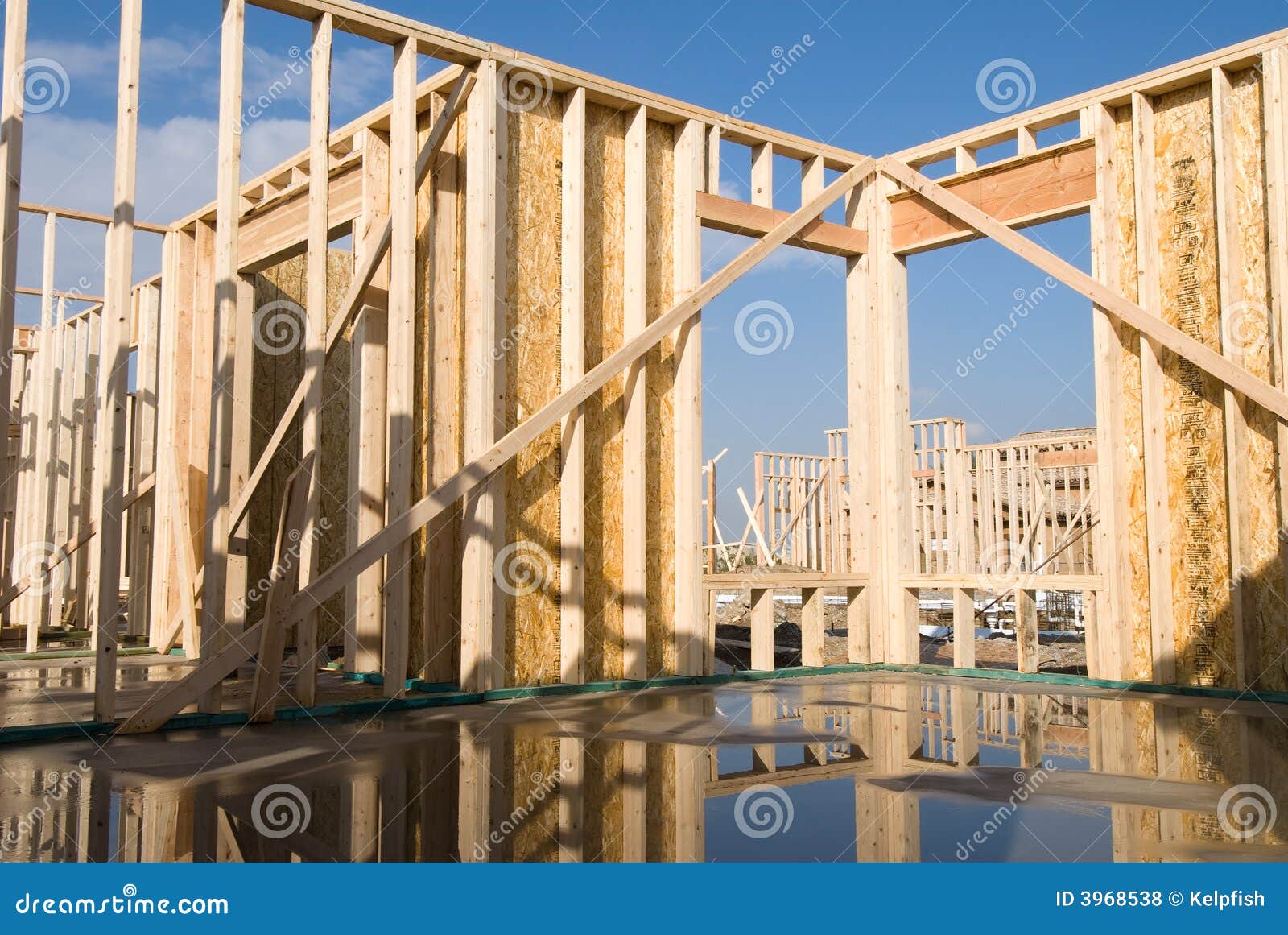 New Home Frame Construction Stock Photo - Image of build, site: 3968538