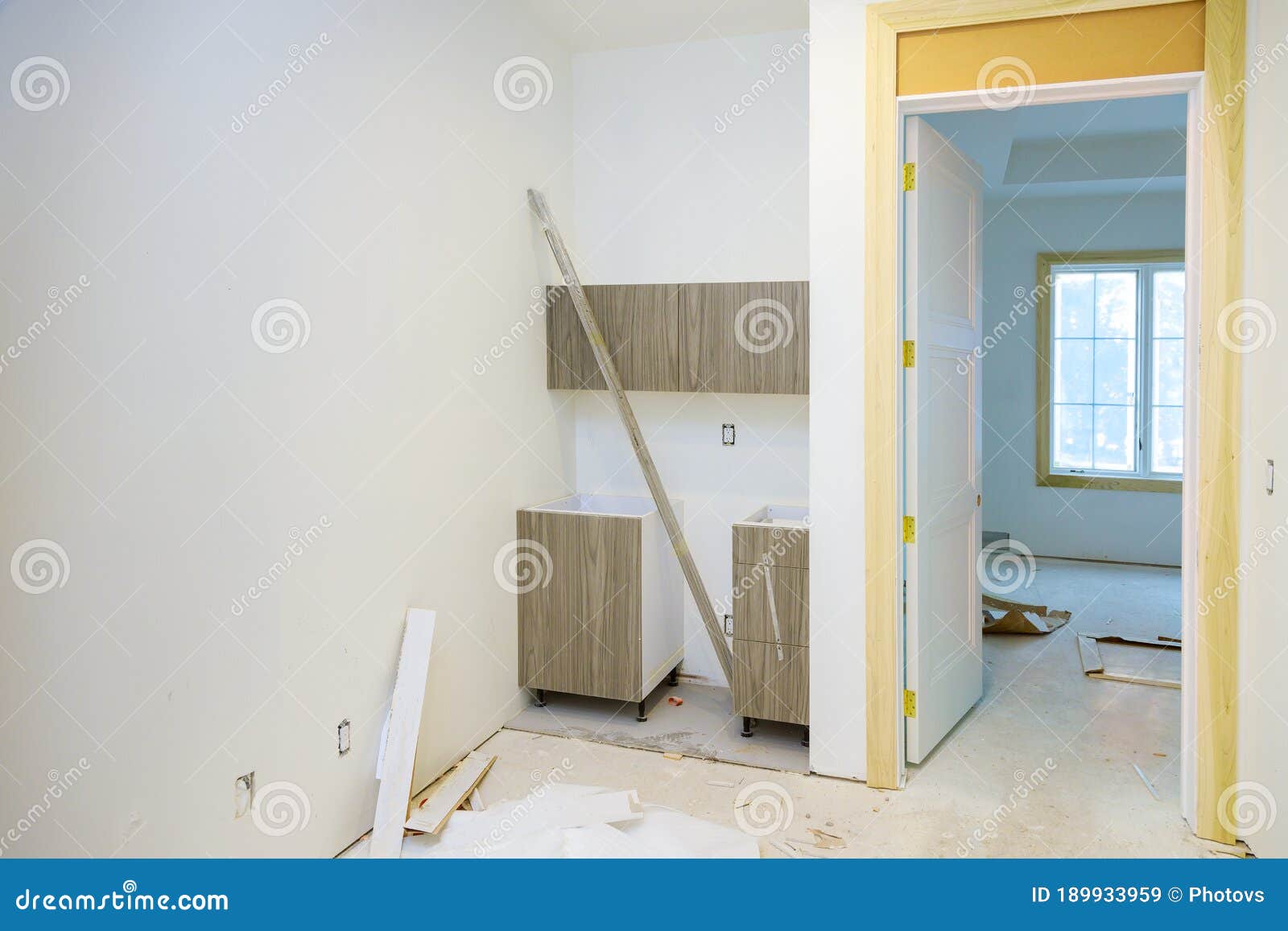 New Home Installing Material for Repairs in an Apartment is Under ...