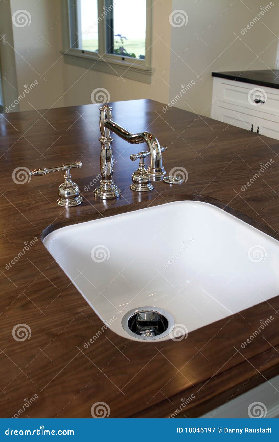 New home kitchen sink stock image. Image of countertop - 18046197