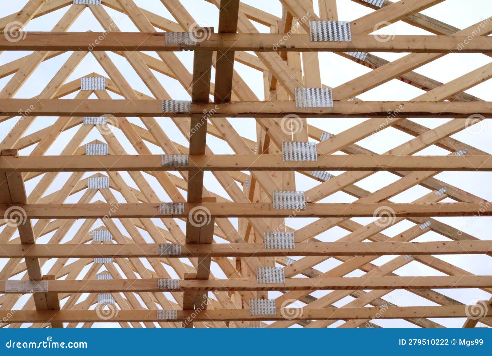 A New Home New Roof Construction Unfinished and Open Stock Photo ...
