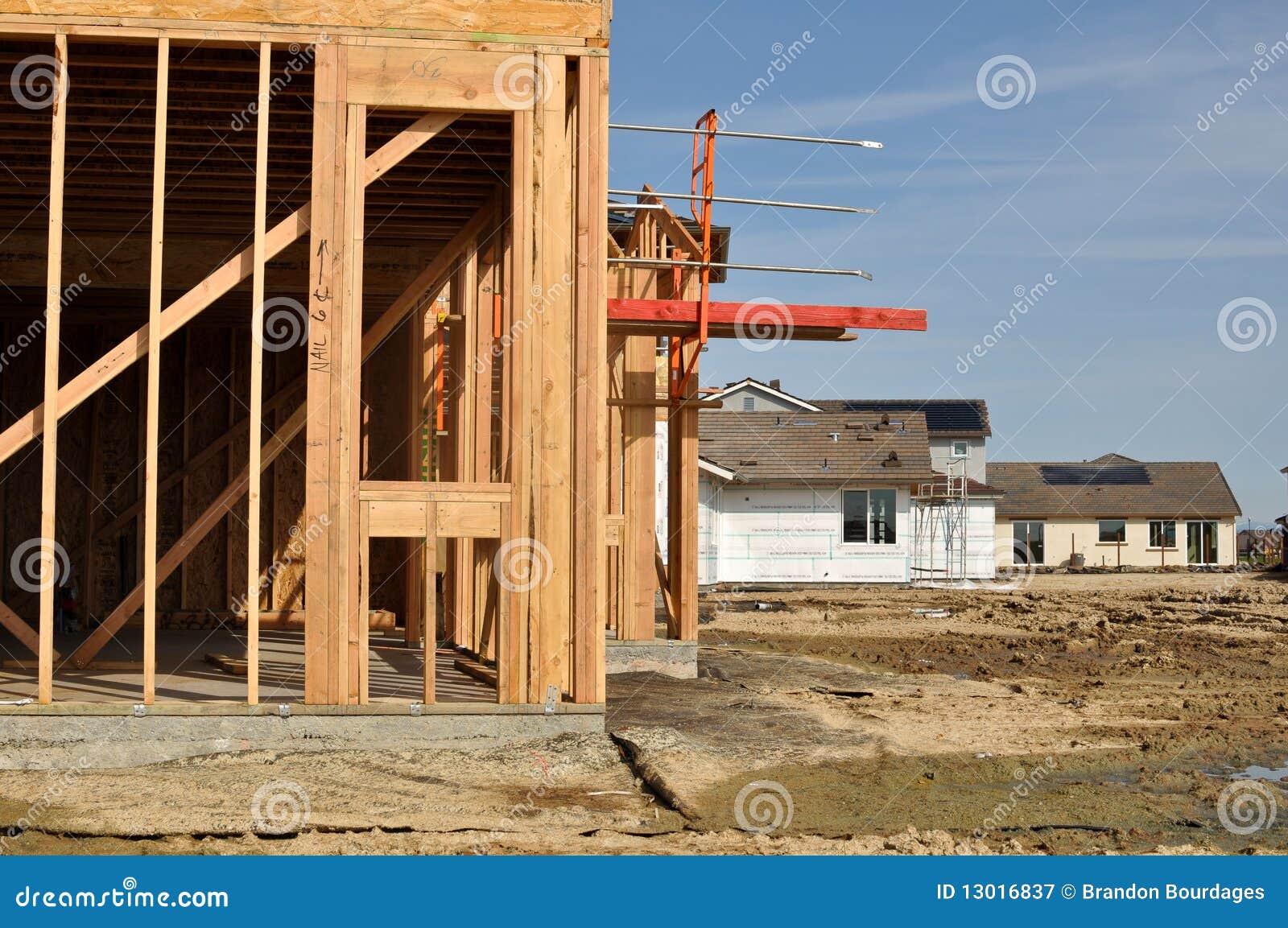 New Home Under Construction Stock Image - Image of design, nail: 13016837