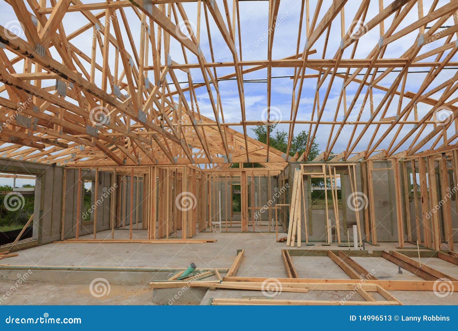 New Home Under Construction Stock Image - Image of dwelling, design ...