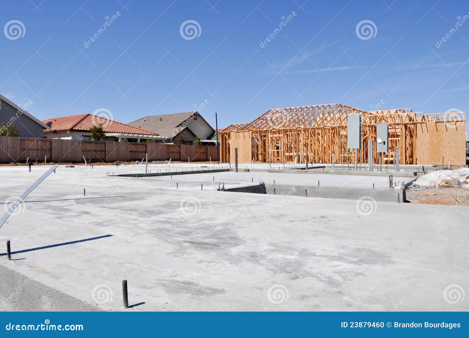 New Home Under Construction Stock Photo - Image of build, industrial ...