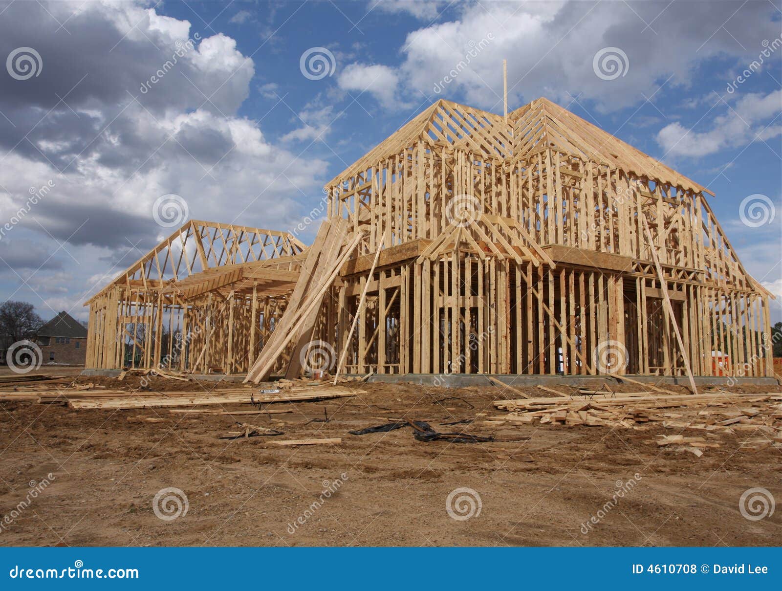 New Home Under Construction Stock Photo - Image of clouds, prefab: 4610708