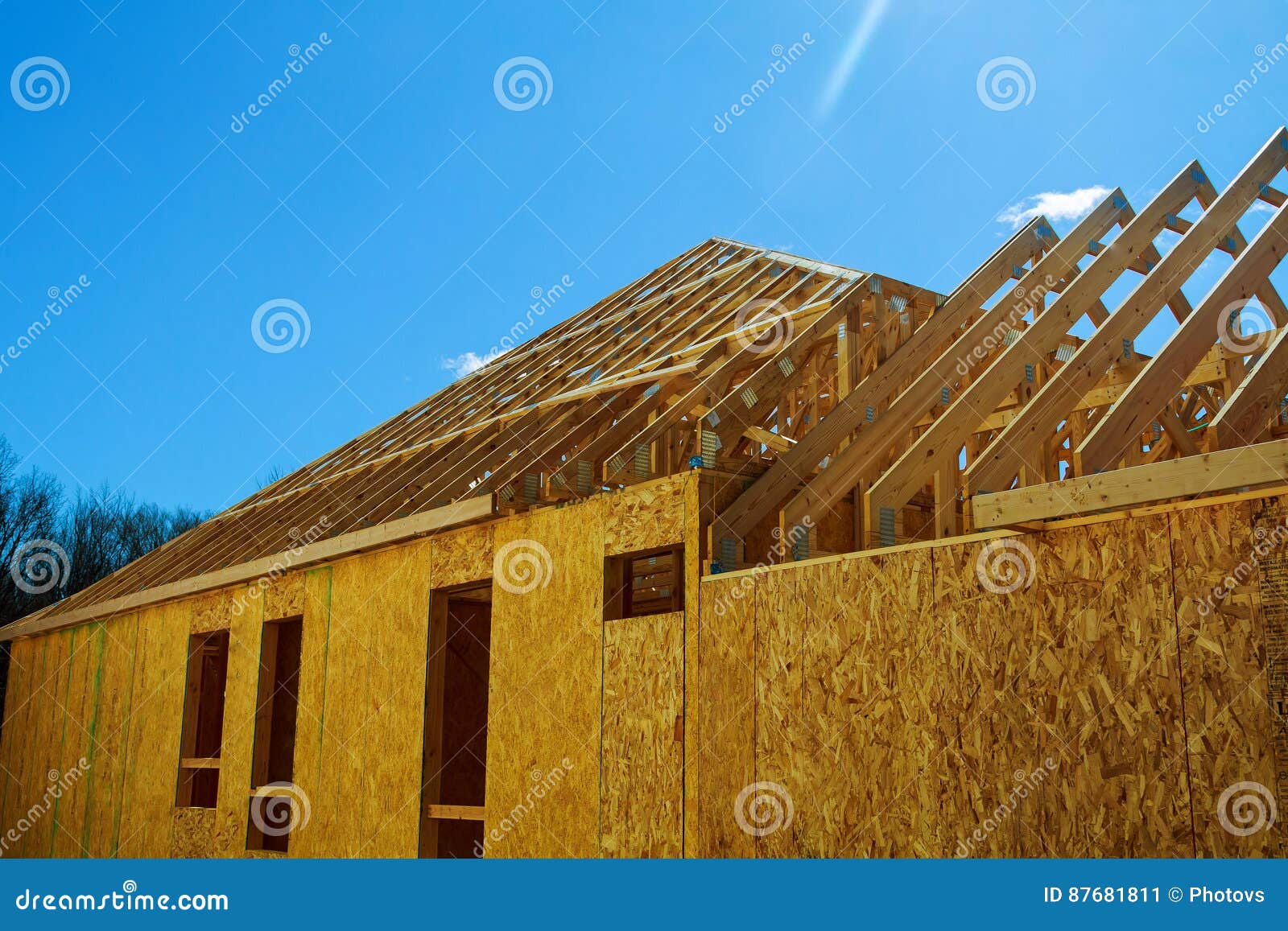 A New Home Under Construction Stock Image - Image of plank, house: 87681811
