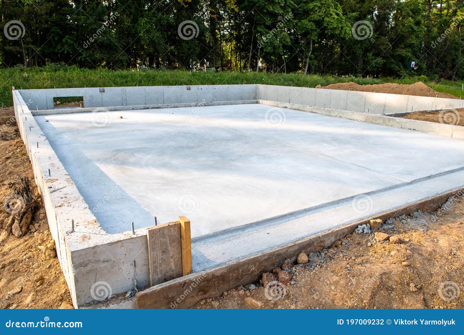 New Home Under Construction Foundation Stock Photo - Image of material ...