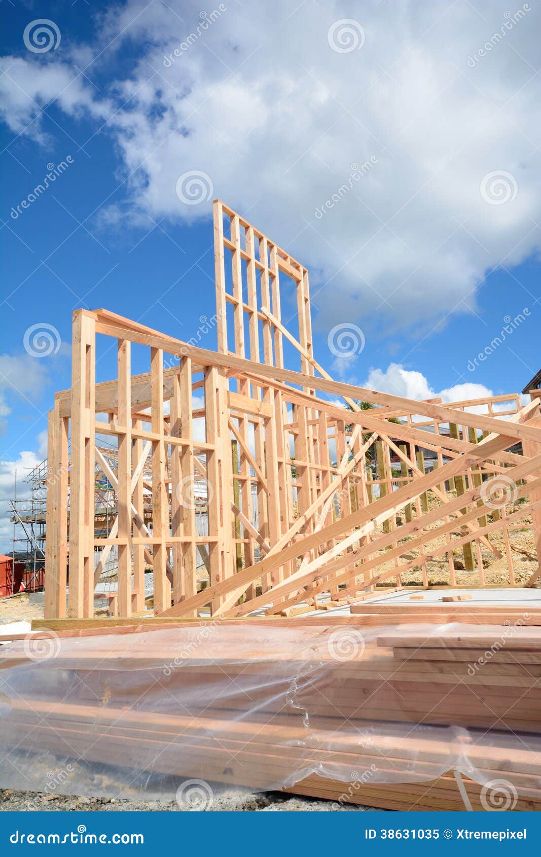 A New Home Under Construction Stock Image - Image of modern, house ...