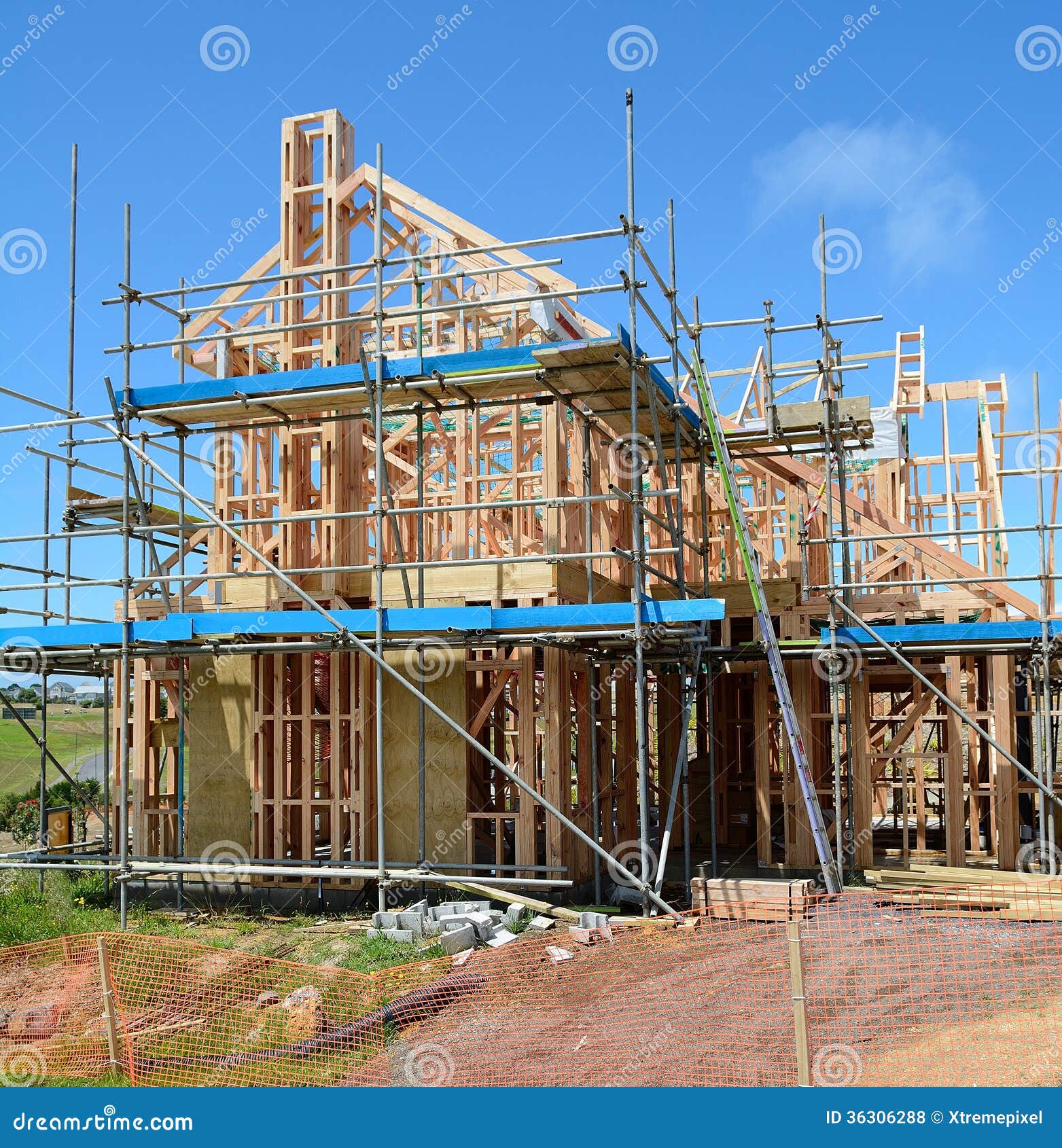 A New Home Under Construction Stock Photo - Image of homeowners ...
