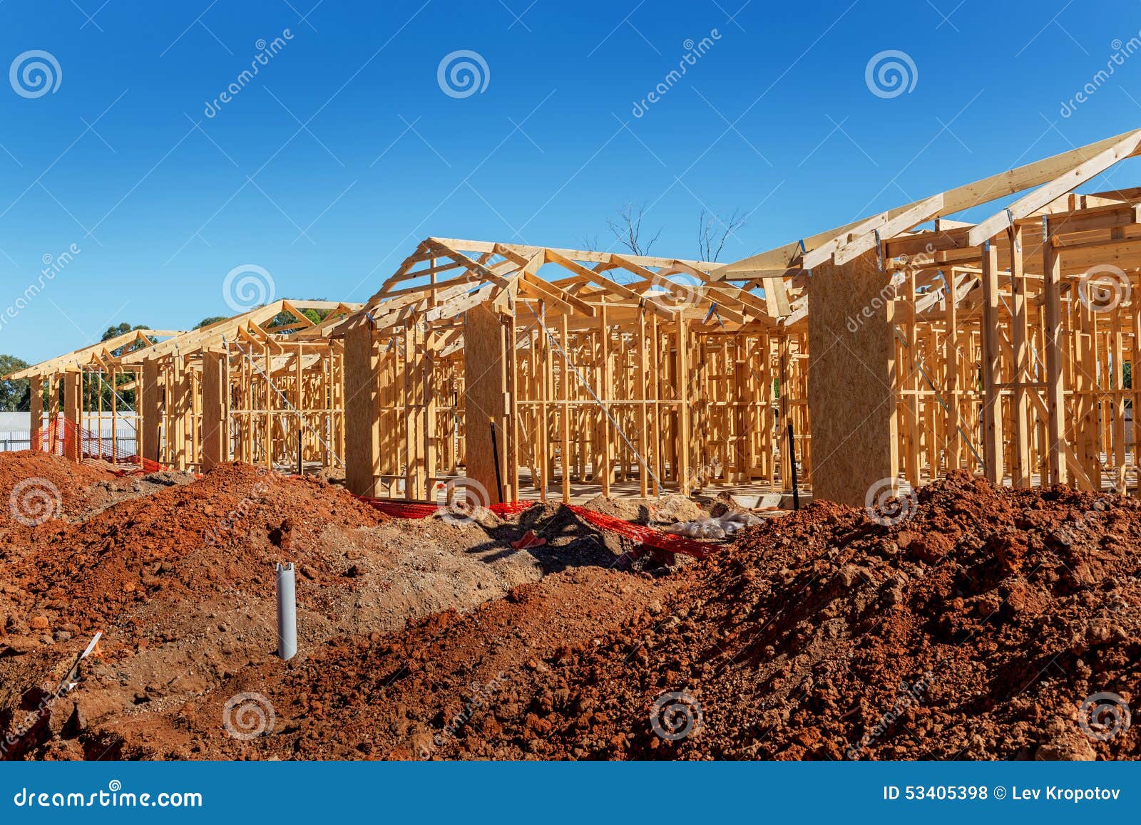 New homes construction stock photo. Image of real, construction - 53405398
