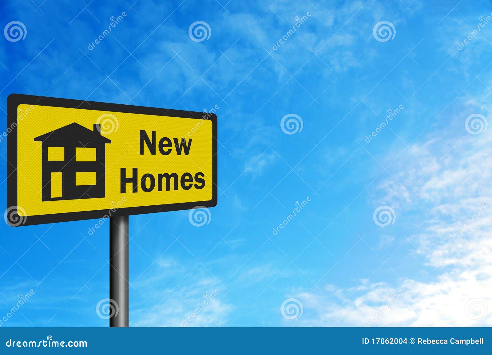 New Homes Photo Realistic Sign Stock Illustration - Illustration of ...