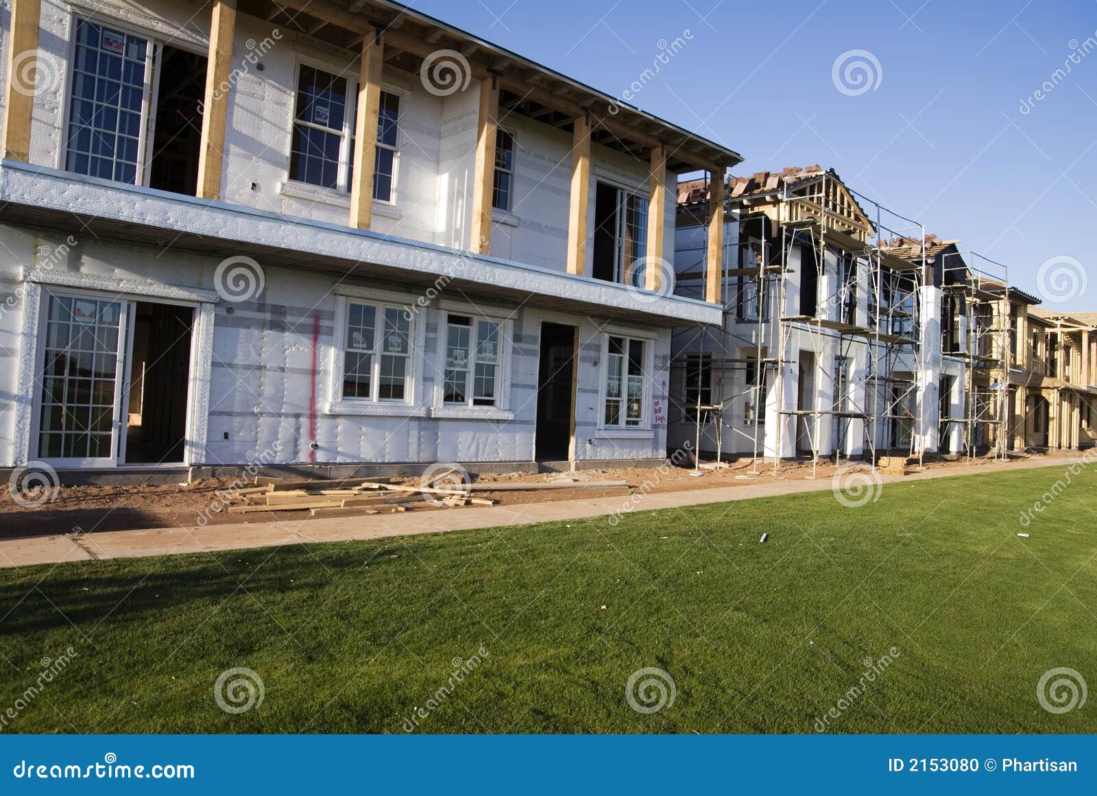 New Homes Under Construction Stock Photo - Image of construction, site ...