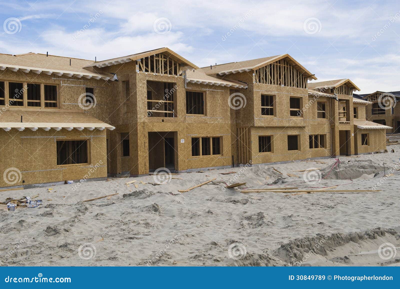 New Homes Under Construction Stock Image - Image of home, conformity ...