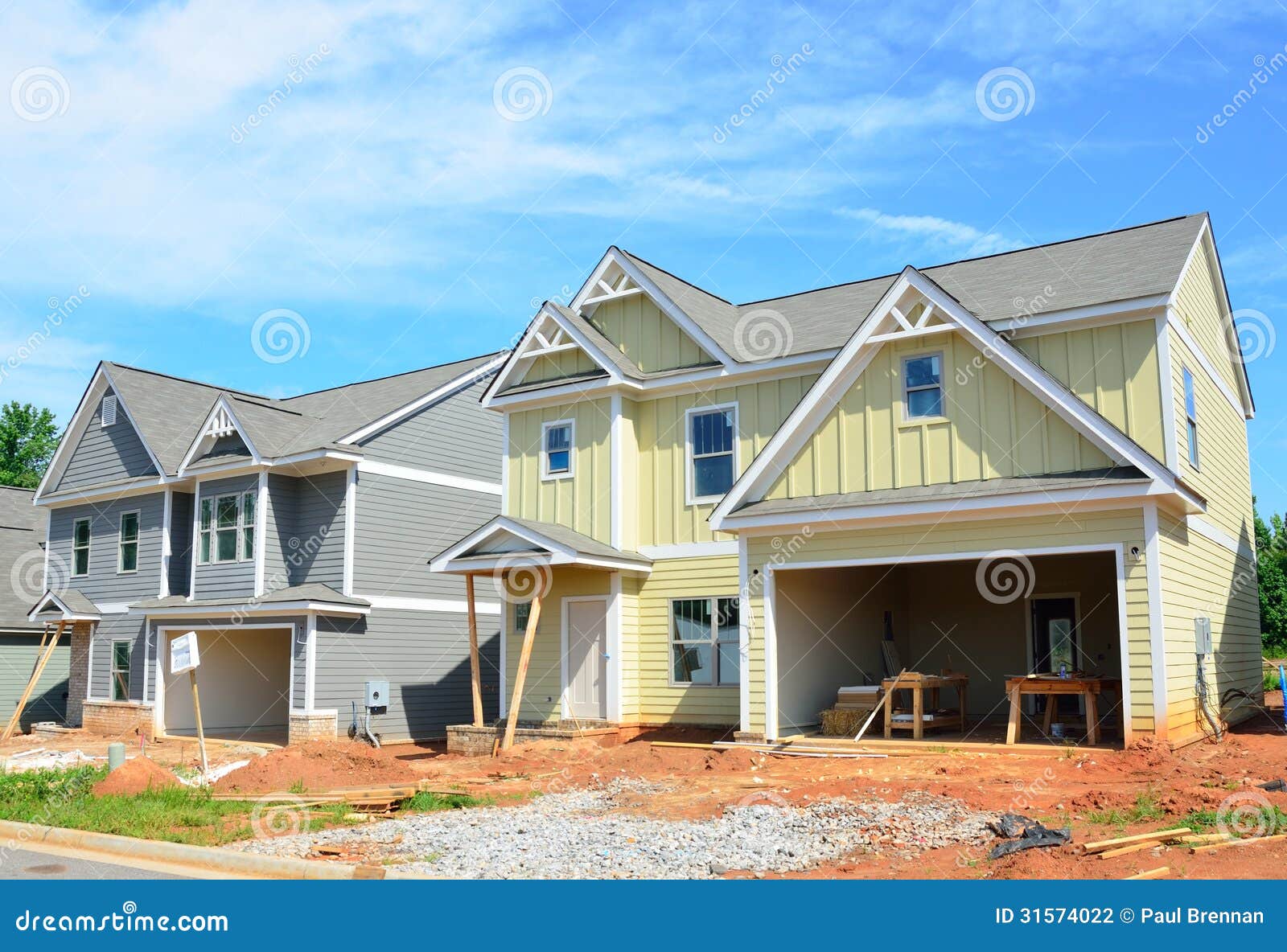 New Homes Under Construction Stock Photo - Image of incomplete ...