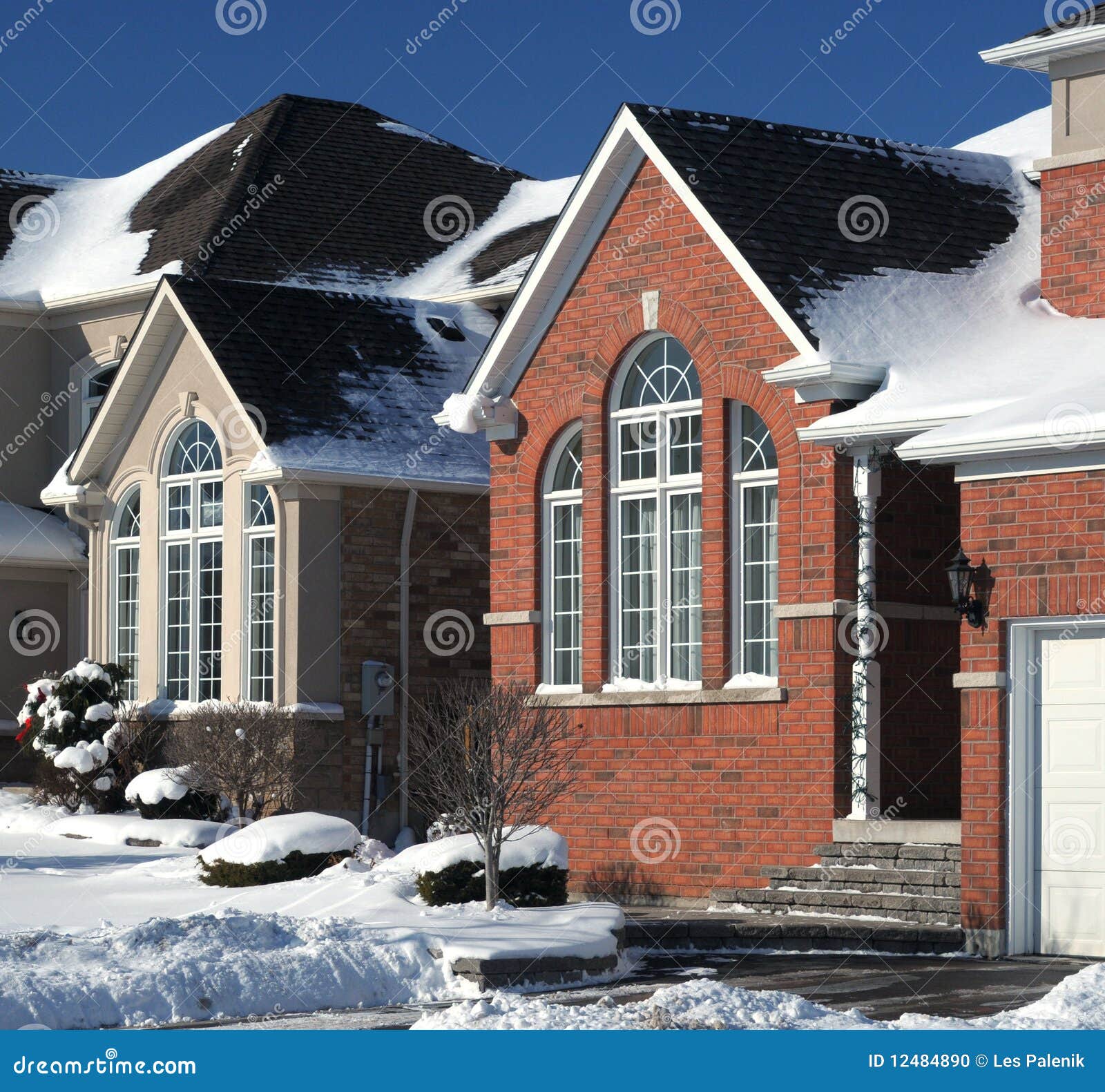 New homes in winter stock photo. Image of snow, home - 12484890