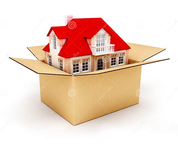 New house in box stock illustration. Illustration of isolated - 3557790