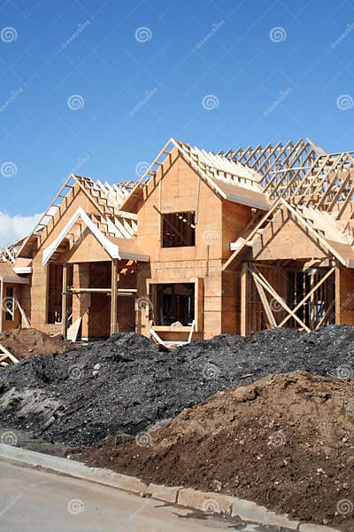 New house construction stock photo. Image of rafters, neighborhood - 647854