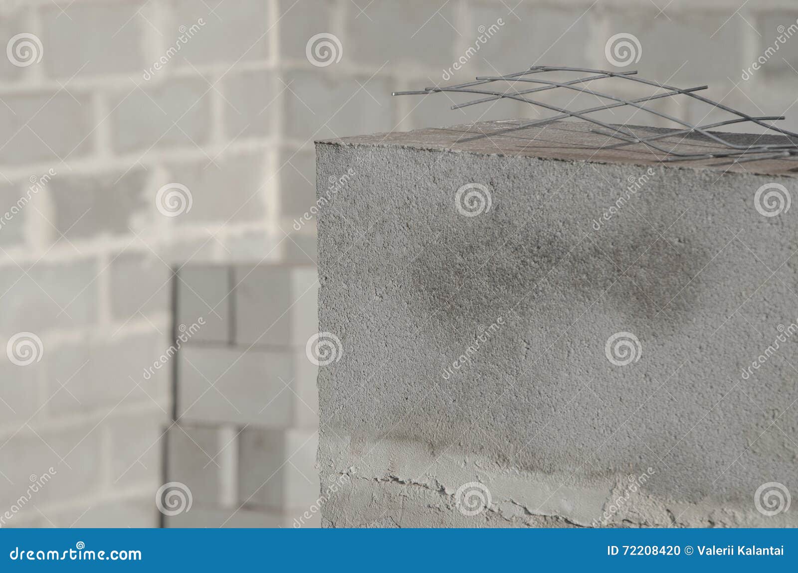 New House Construction, Building Foundation Walls Using Concrete Blocks ...