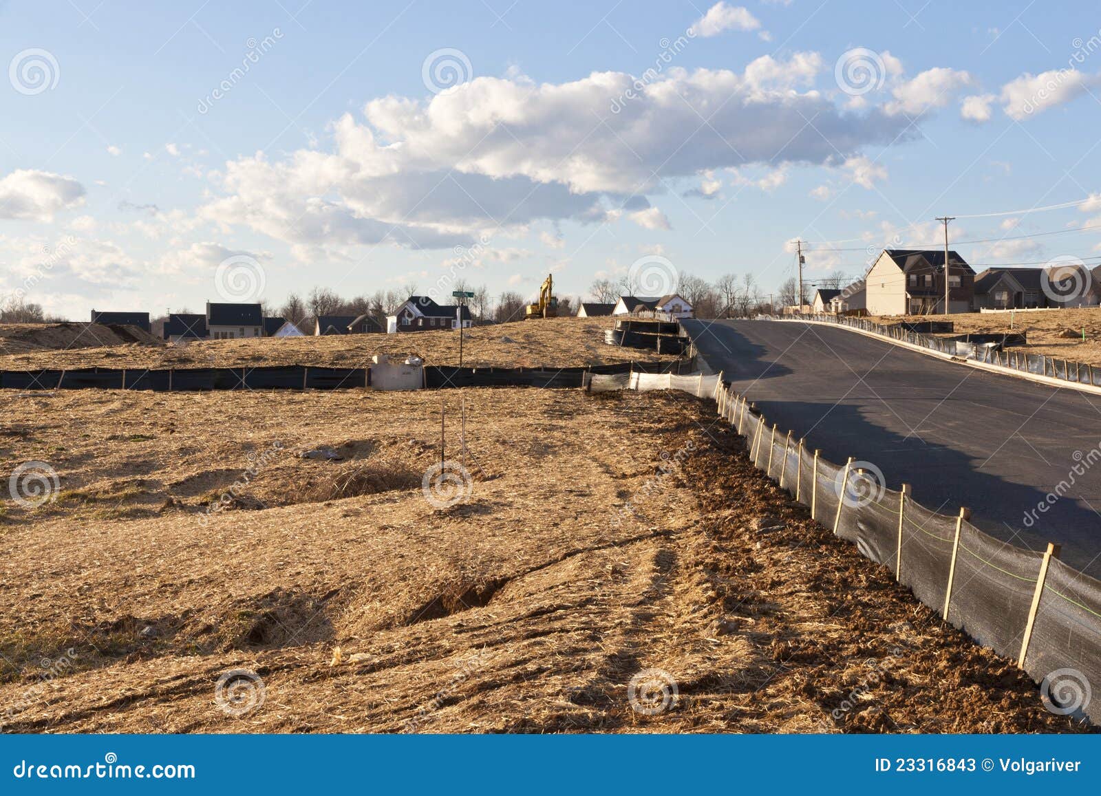 New House Construction Site Stock Image - Image of background, fence ...