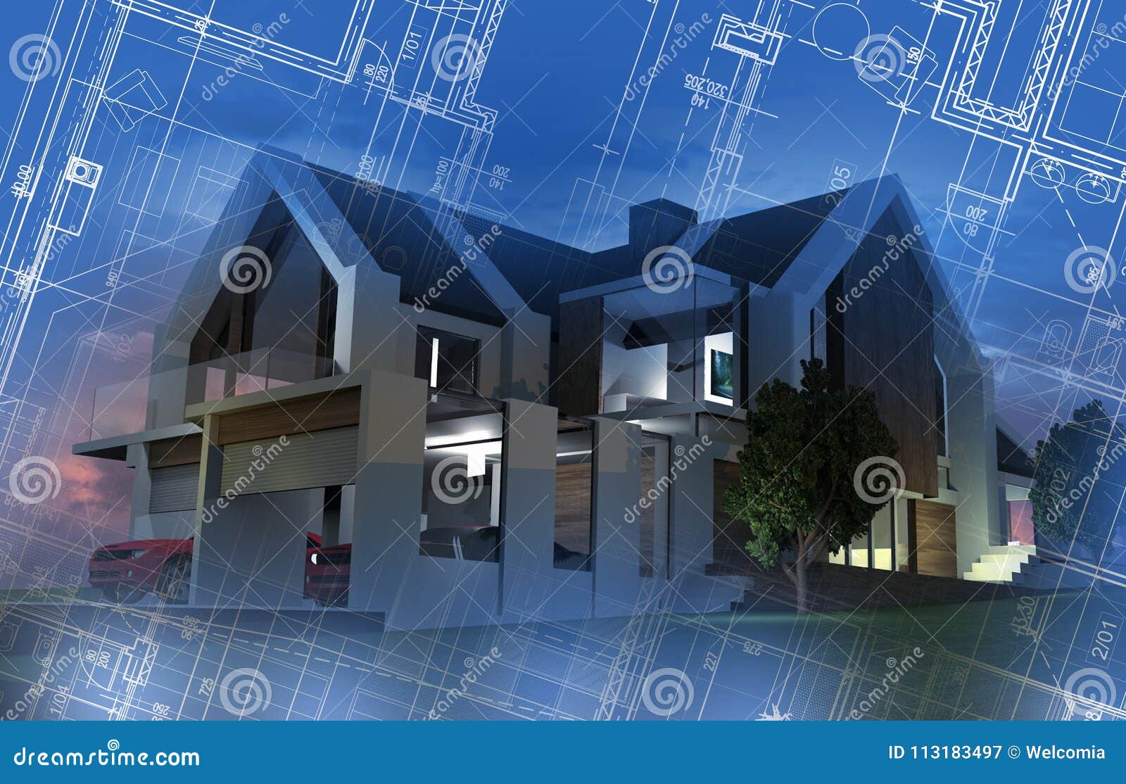 New House Developing Concept Stock Image - Image of horizontal ...