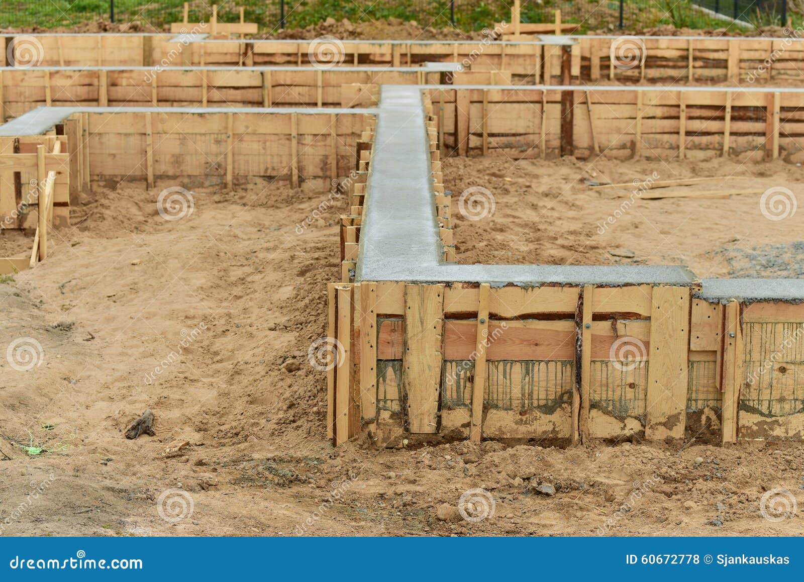 New House Foundation Construction Stock Photo - Image of erection ...