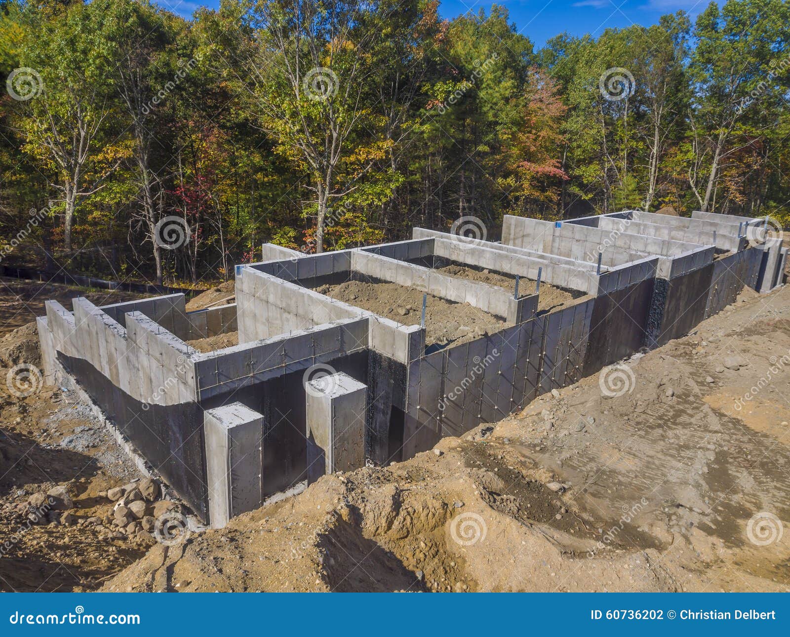 New House Foundation Construction Stock Photo - Image of architecture ...