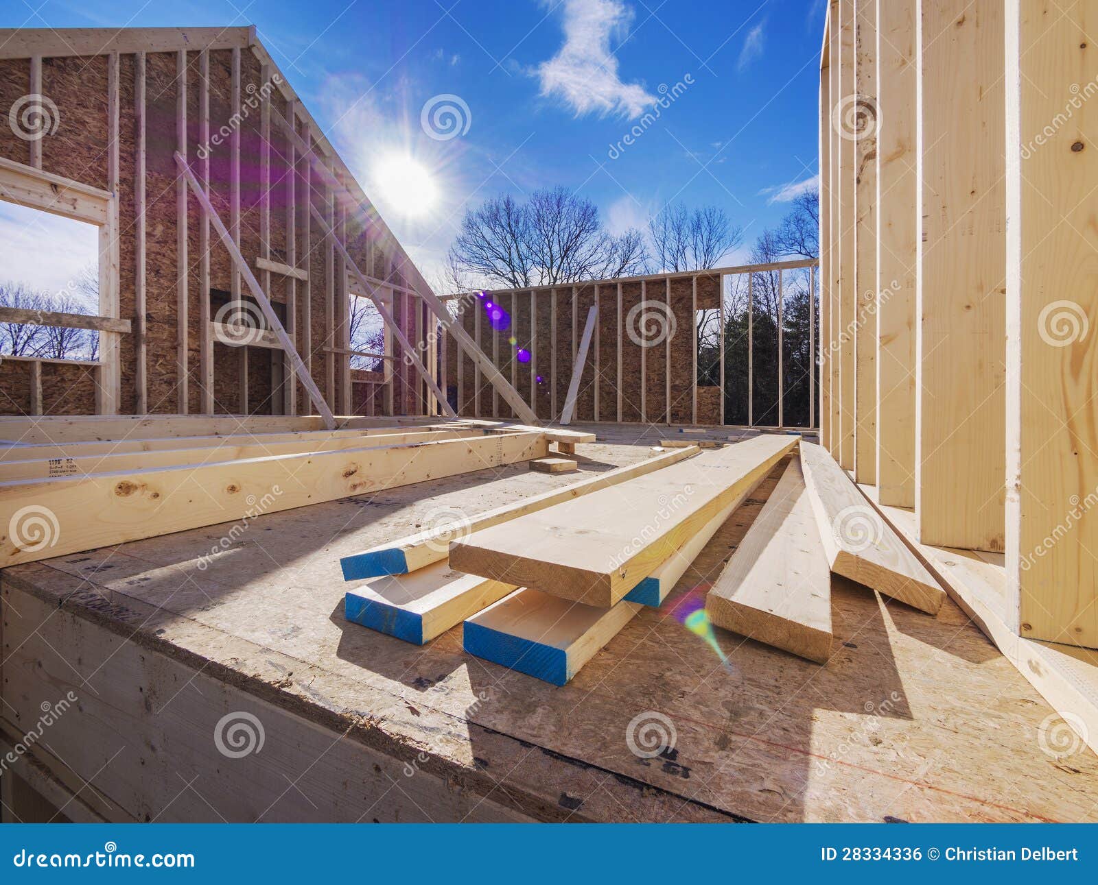 New House Framing Construction Stock Photo - Image of frame, feet: 28334336