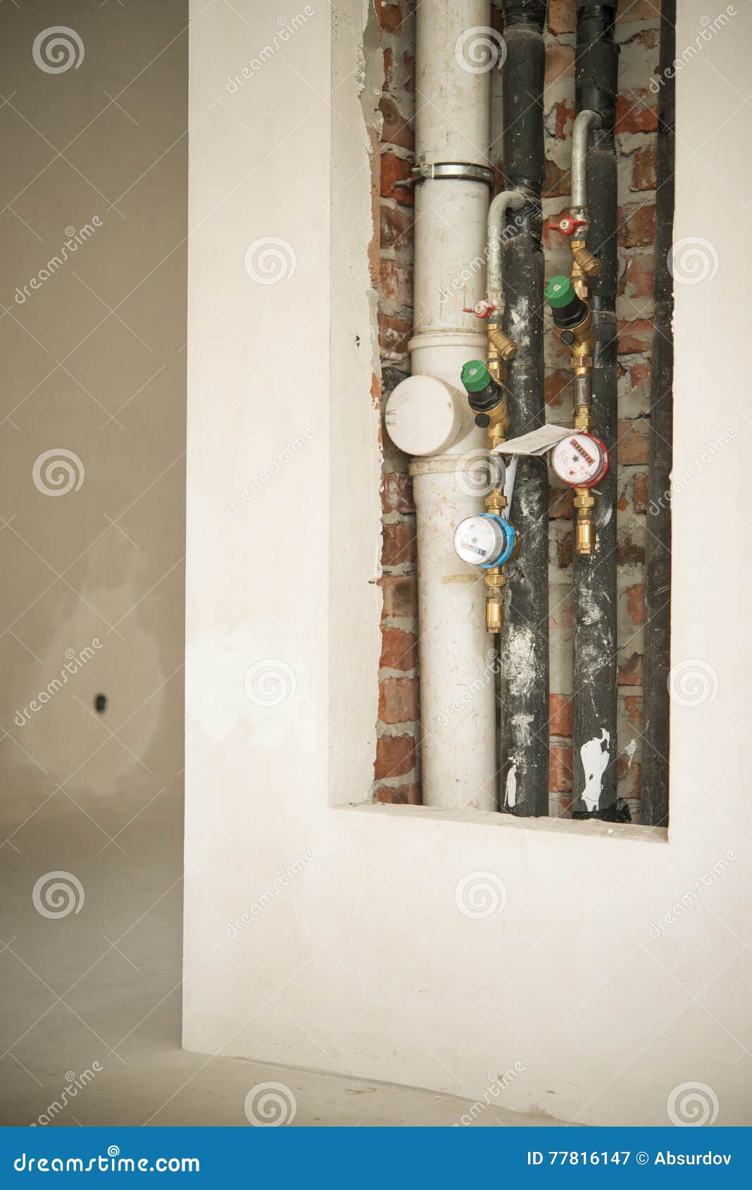 The New House Installed Water Meters Stock Image - Image of circle ...