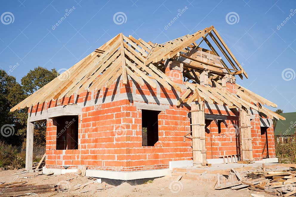 New House Under Construction Stock Image - Image of structure ...
