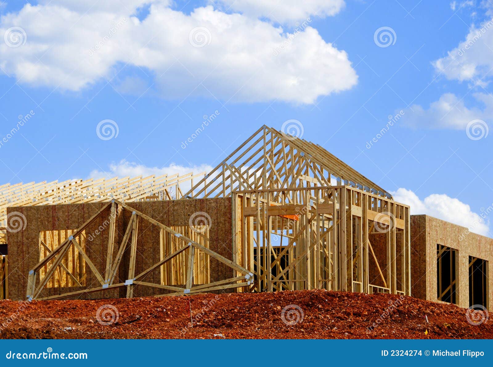 New House Under Construction Stock Photo - Image of truss, hammers: 2324274