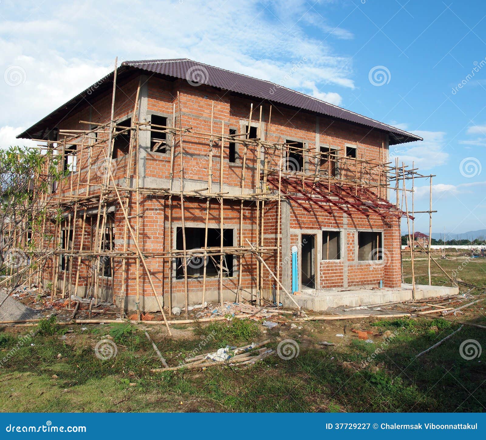 New House Under Construction Stock Image - Image of architecture ...