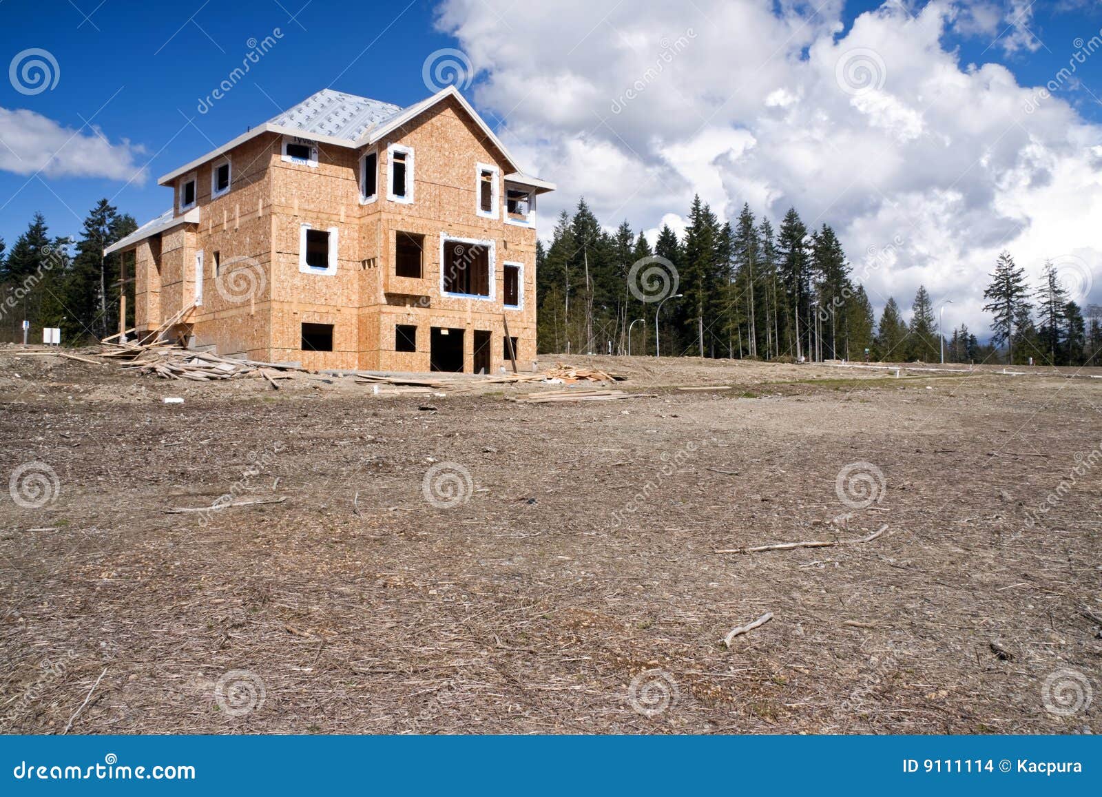 New House Under Construction Stock Photo - Image of roof, improvement ...