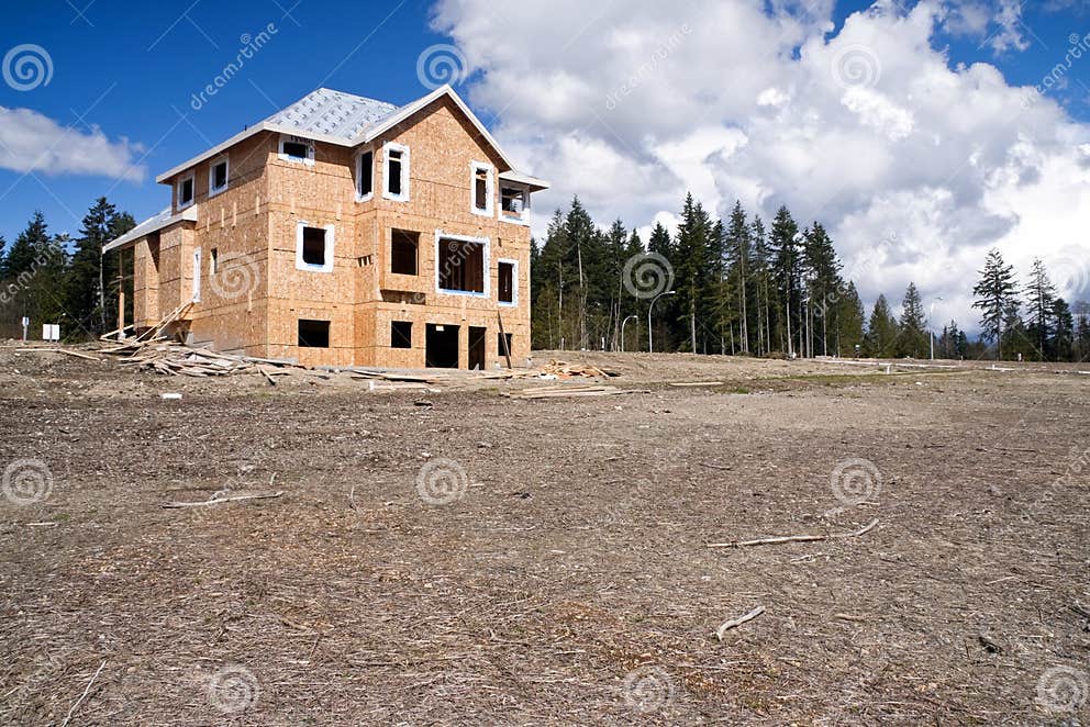 New House Under Construction Stock Photo - Image of roof, improvement ...