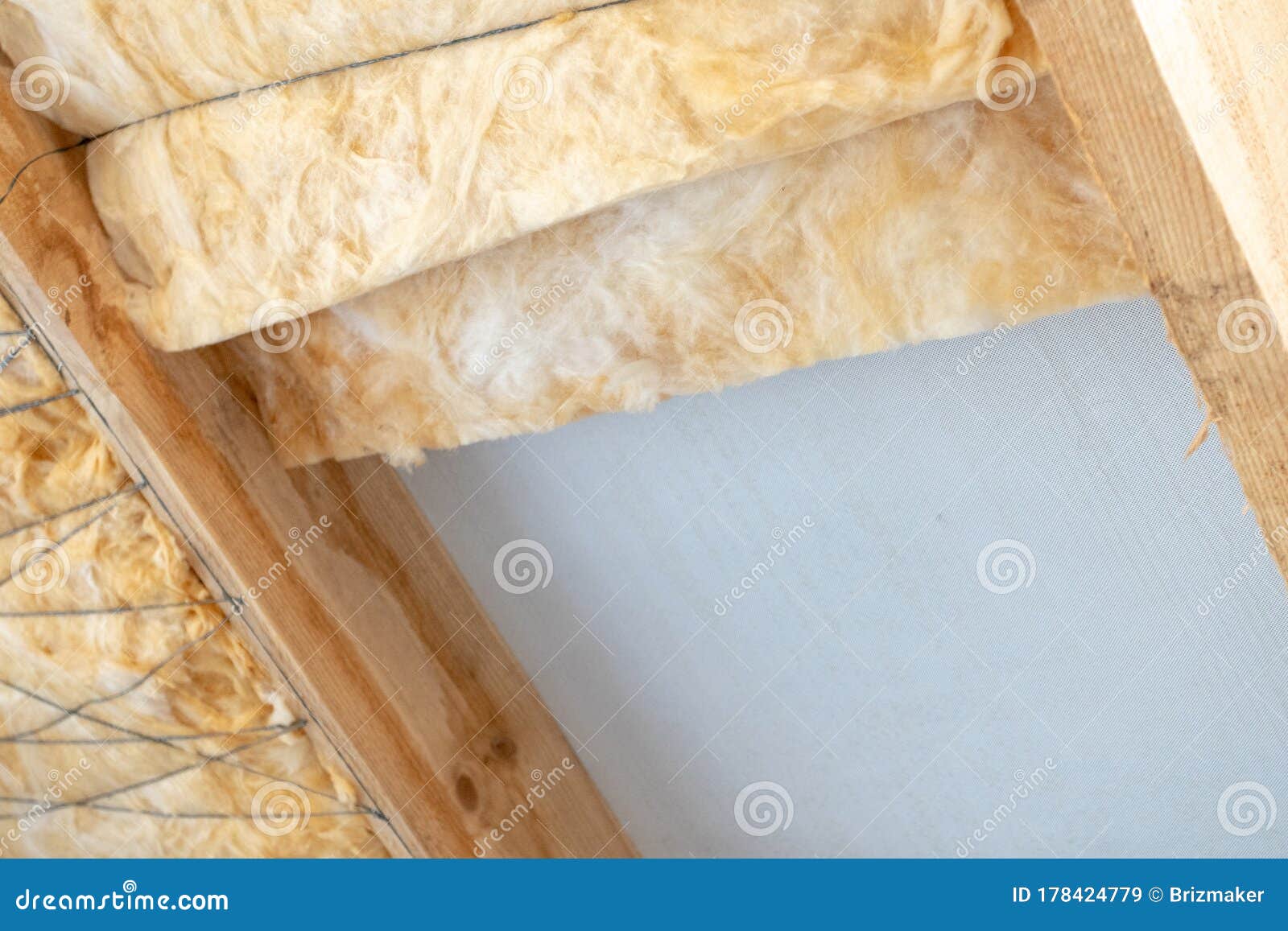 New House Under Construction with Rockwool Insulation Material Stock ...