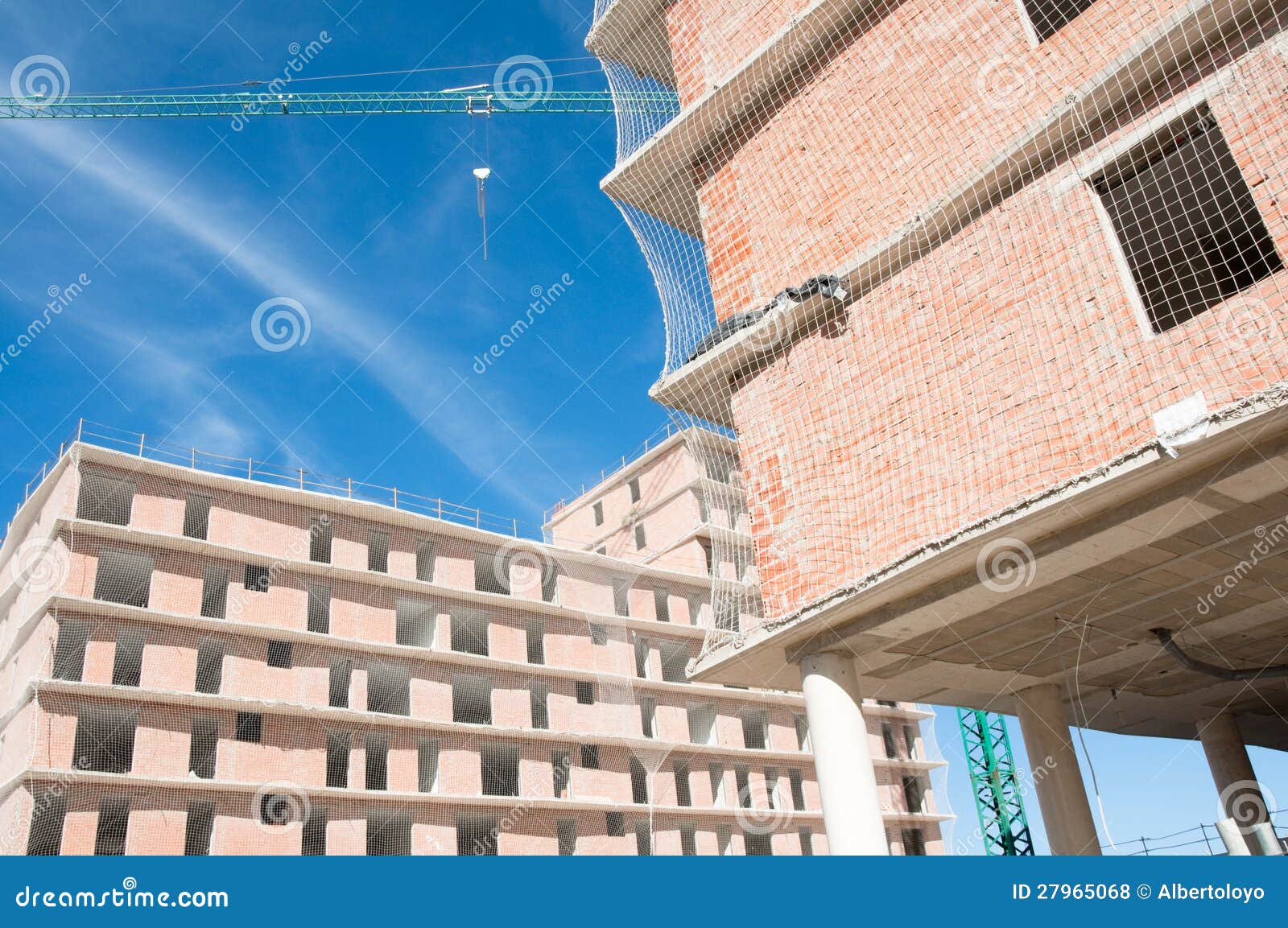 New House Under Construction, Spain Stock Photo - Image of brick, scape ...