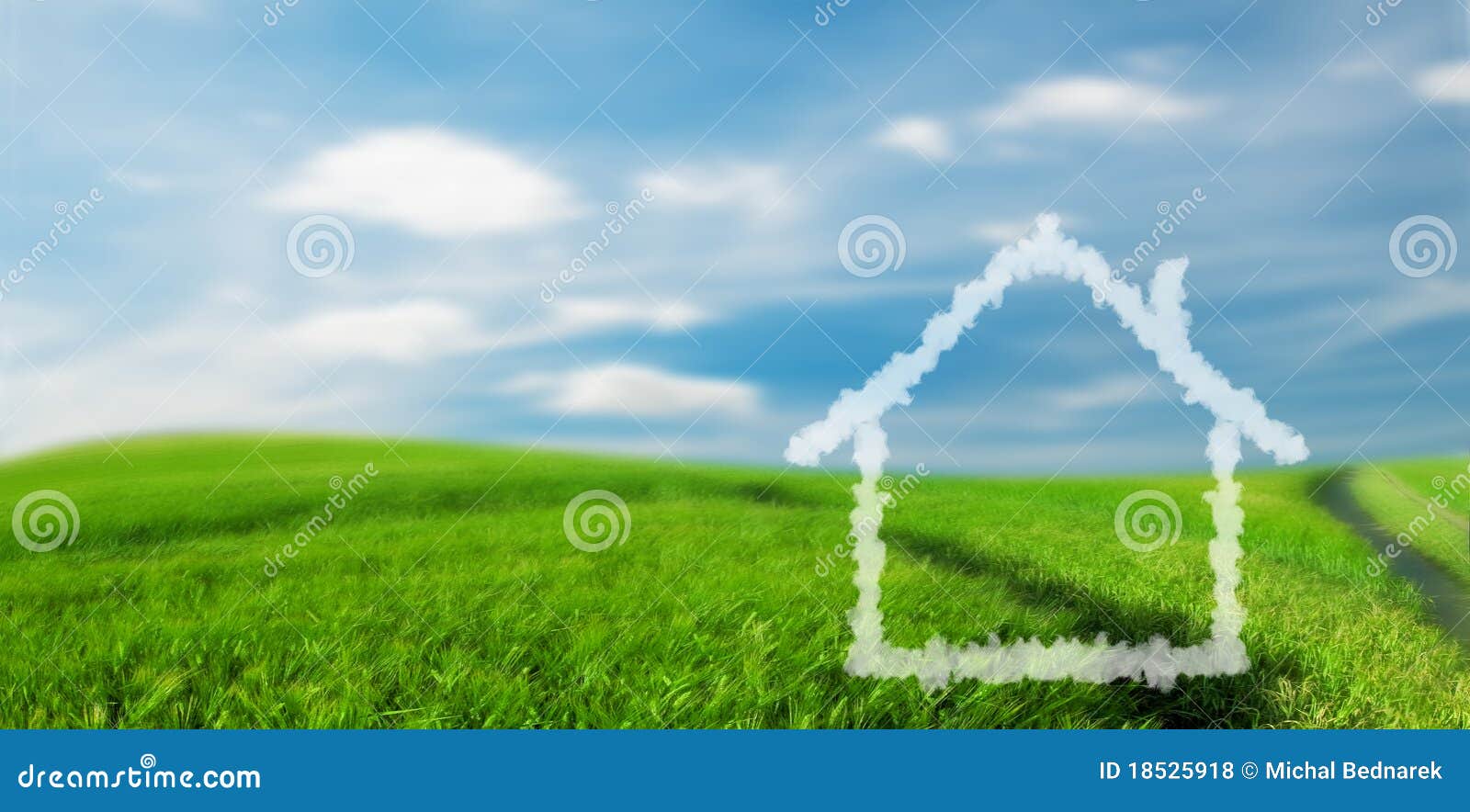 New House Vision on the Field Stock Photo - Image of natural, grass ...