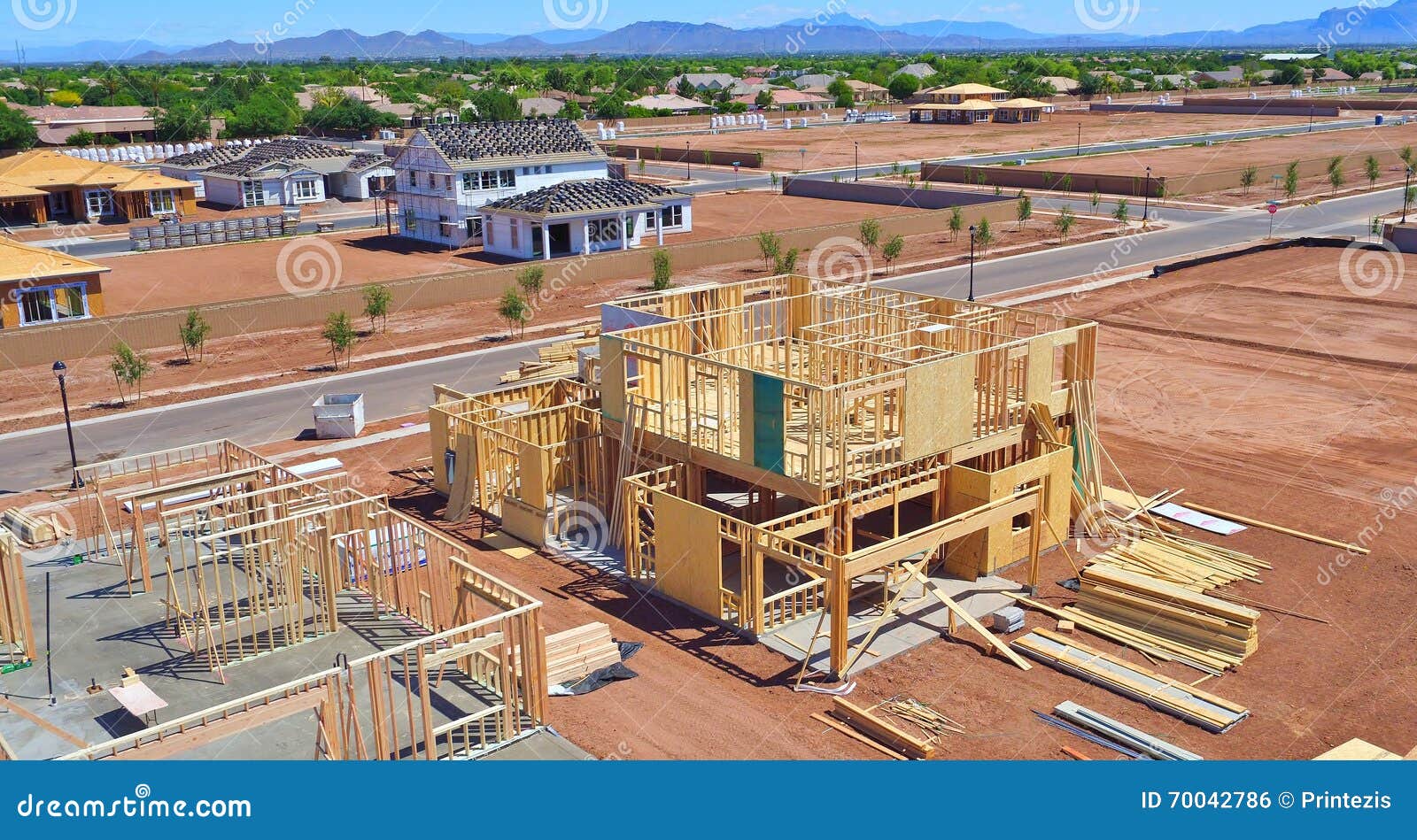 New Houses Under Construction Stock Photo - Image of estate, homes ...