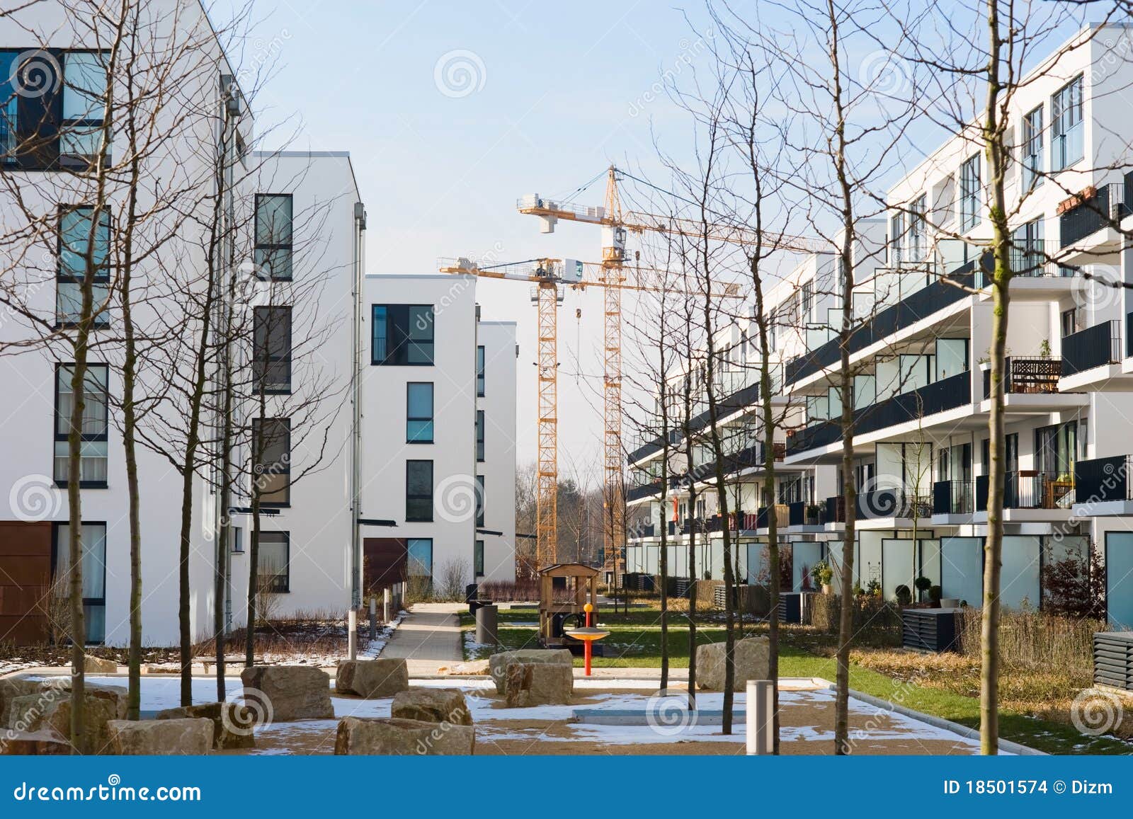 New housing area stock photo. Image of estate, apartments - 18501574