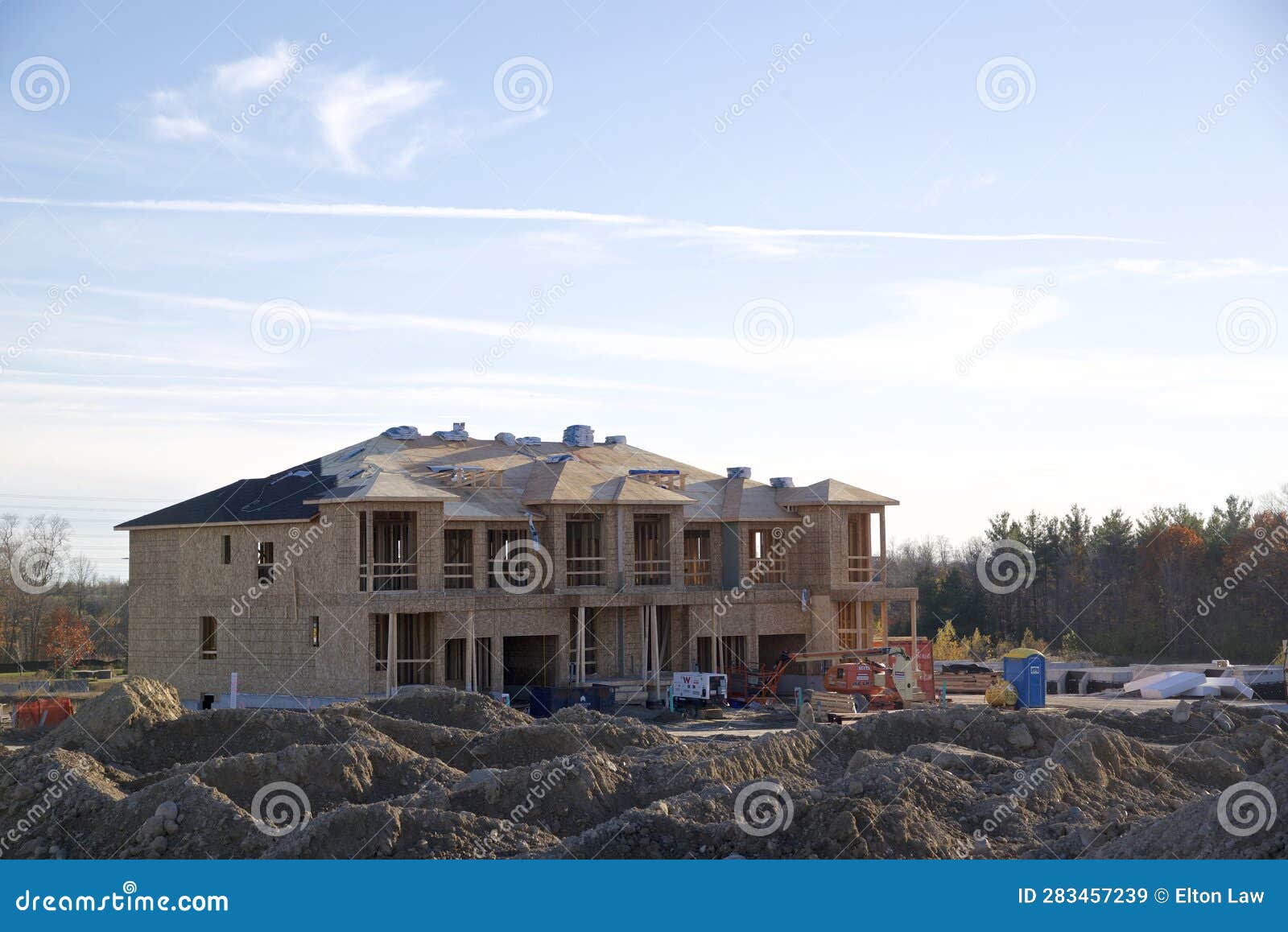 A New Housing Construction Site with Building Activity Editorial Stock ...