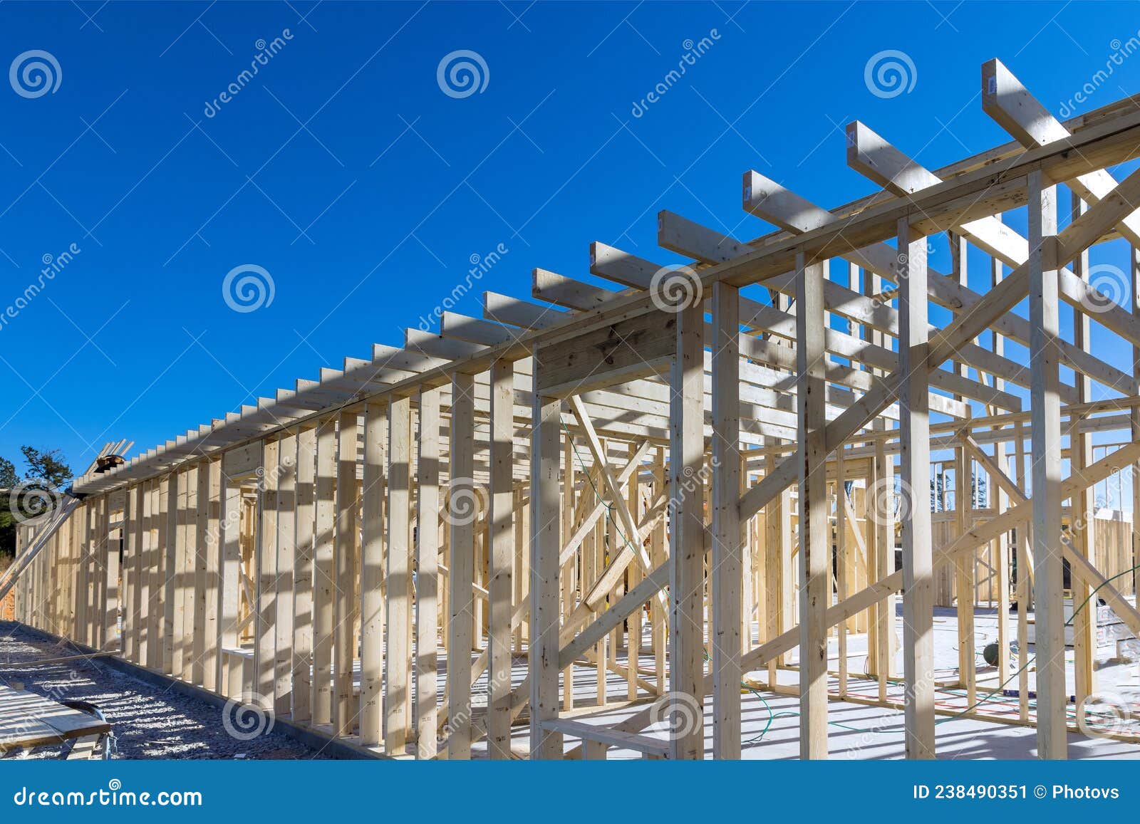 Framing Building Contractor Framing Up Wall Section For A Luxury Custom ...